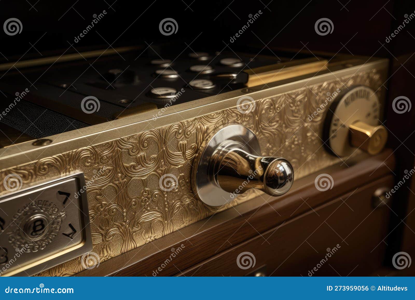 Safe Deposit Box, with Combination Lock, and Key in View Stock ...