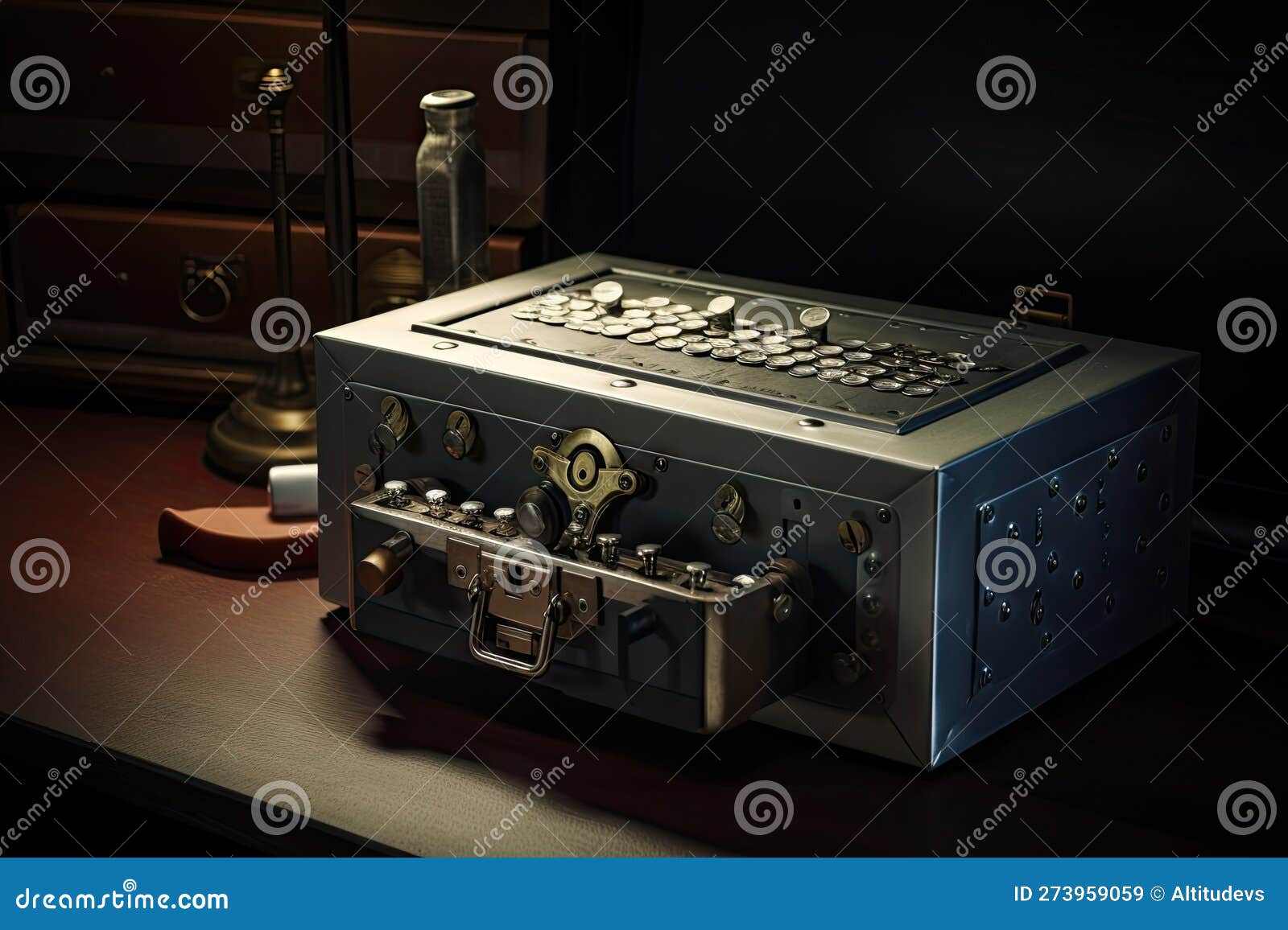 Safe Deposit Box, with Combination Lock, and Key in View Stock ...