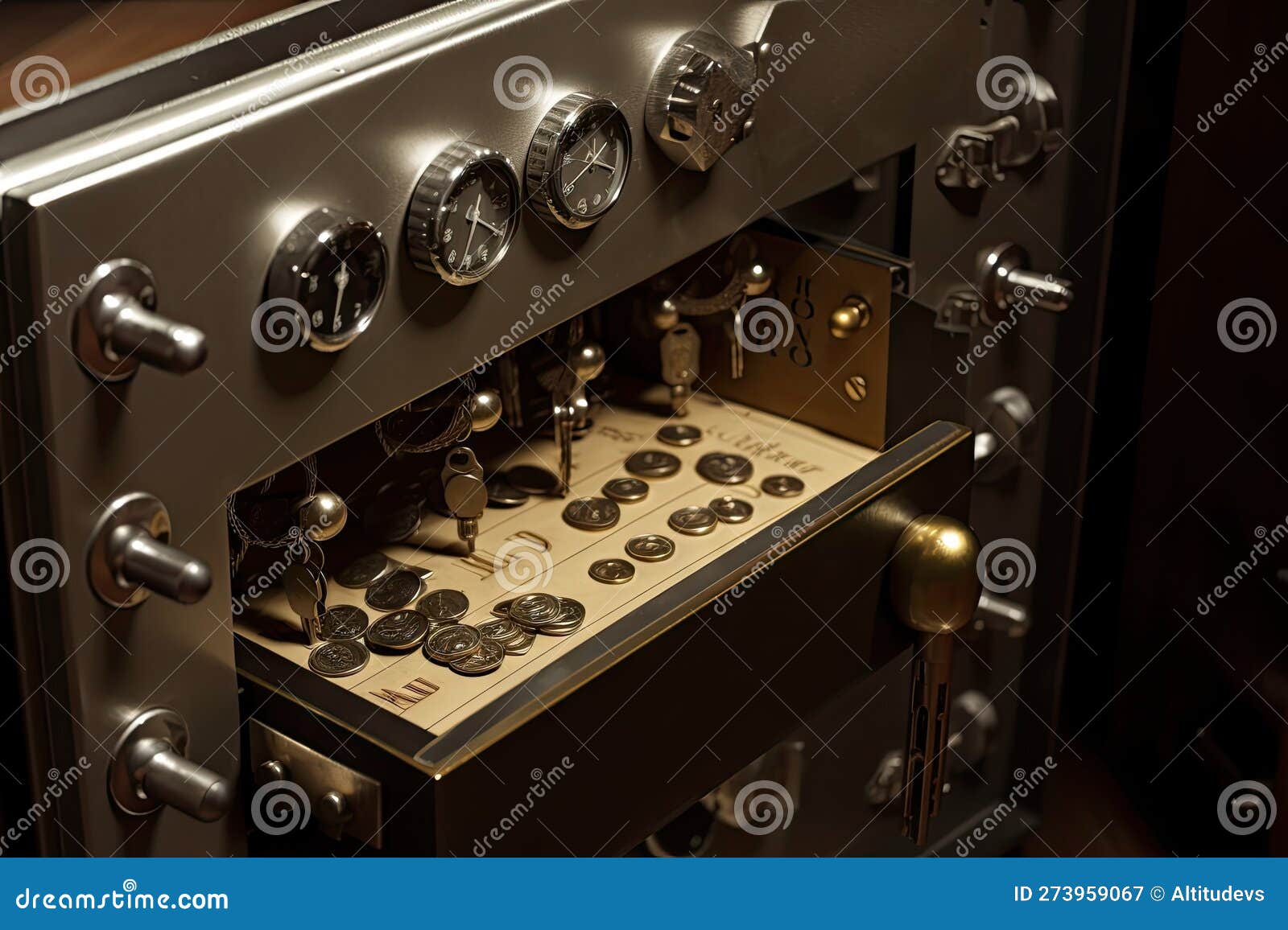 Safe Deposit Box, with Combination Lock, and Key in View Stock ...