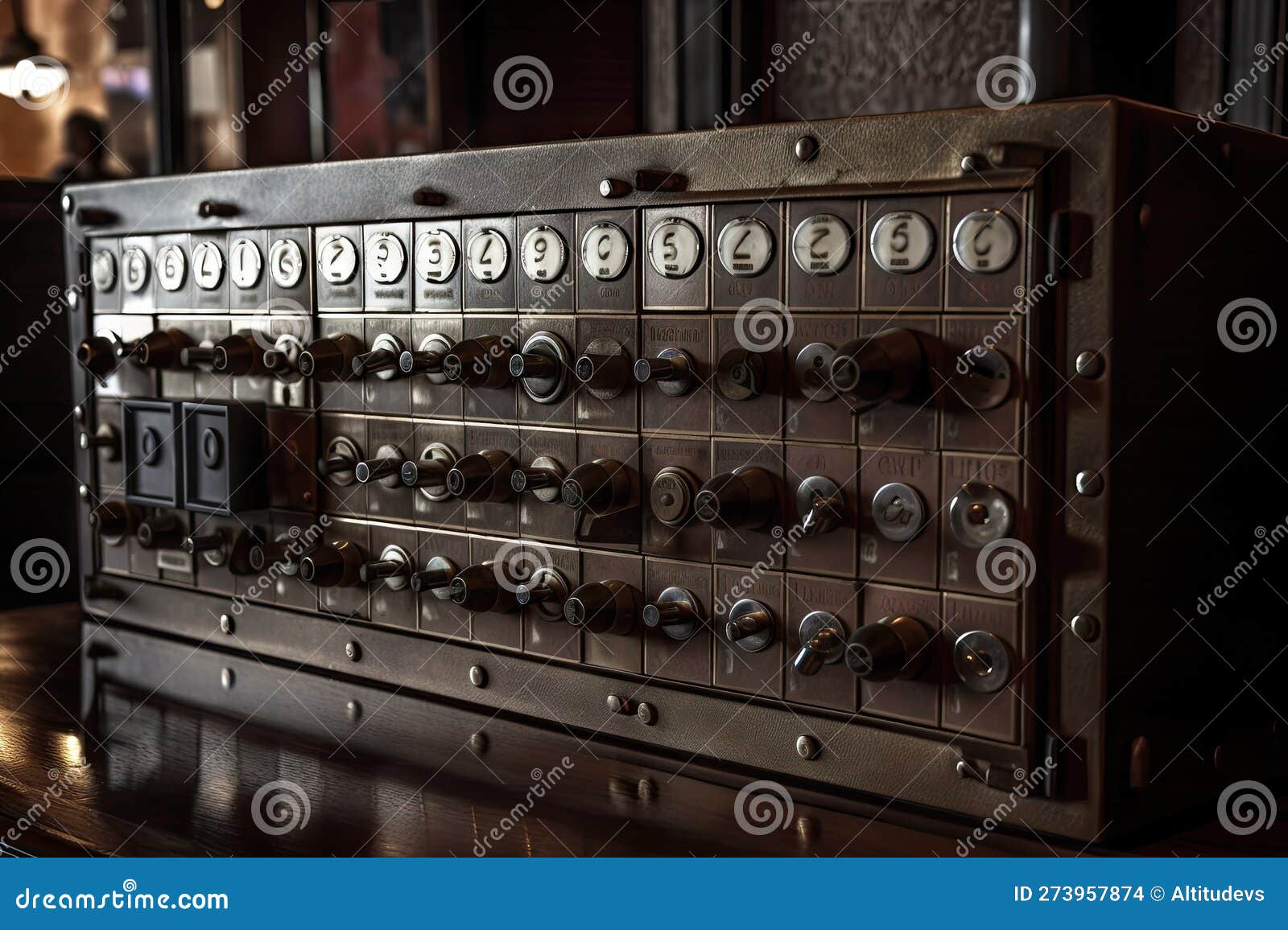 Safe Deposit Box, with Combination Lock and Key Visible on the Outside ...