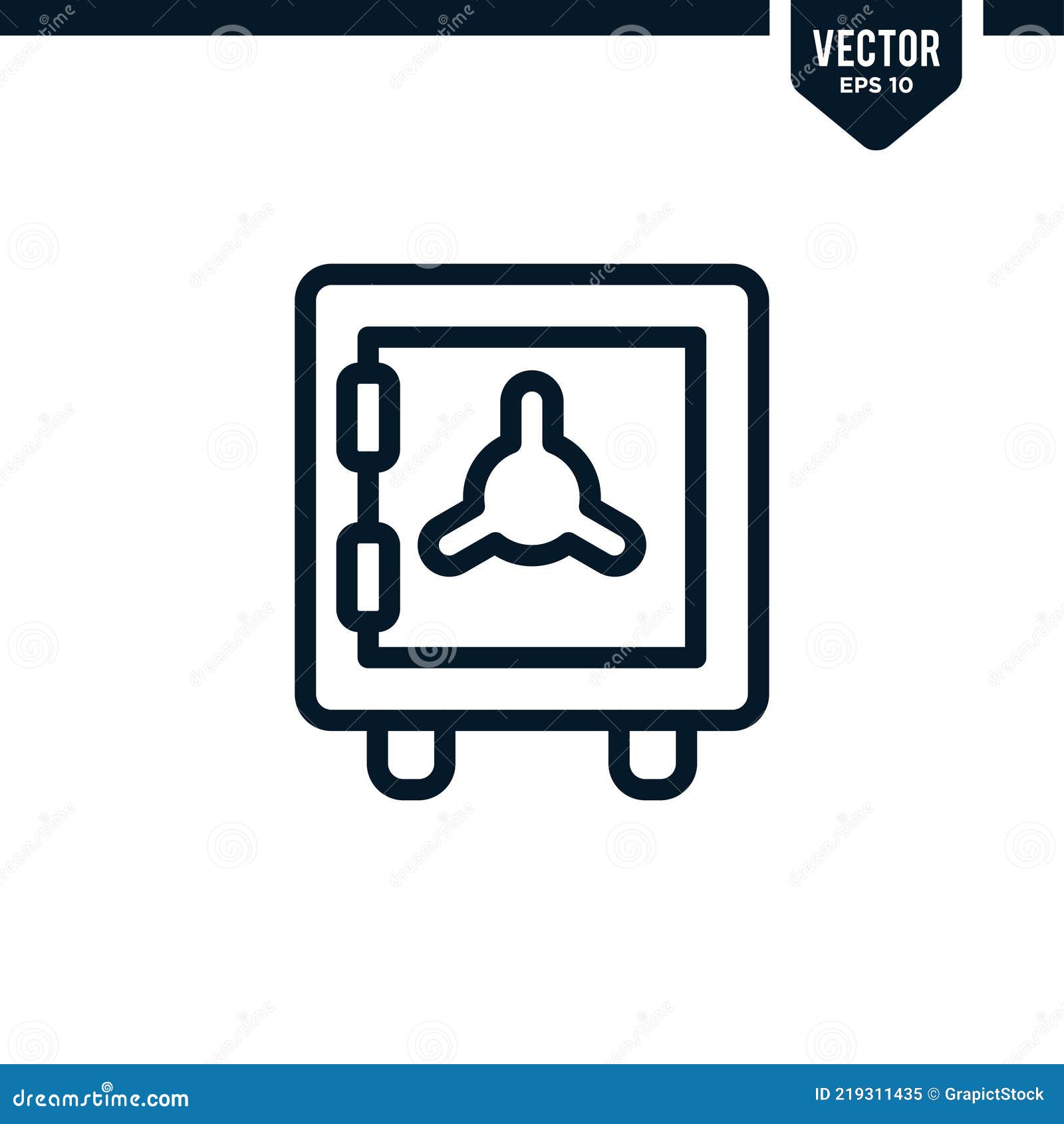 Safe Deposit Box Icon Collection in Outlined or Line Art Style Stock ...