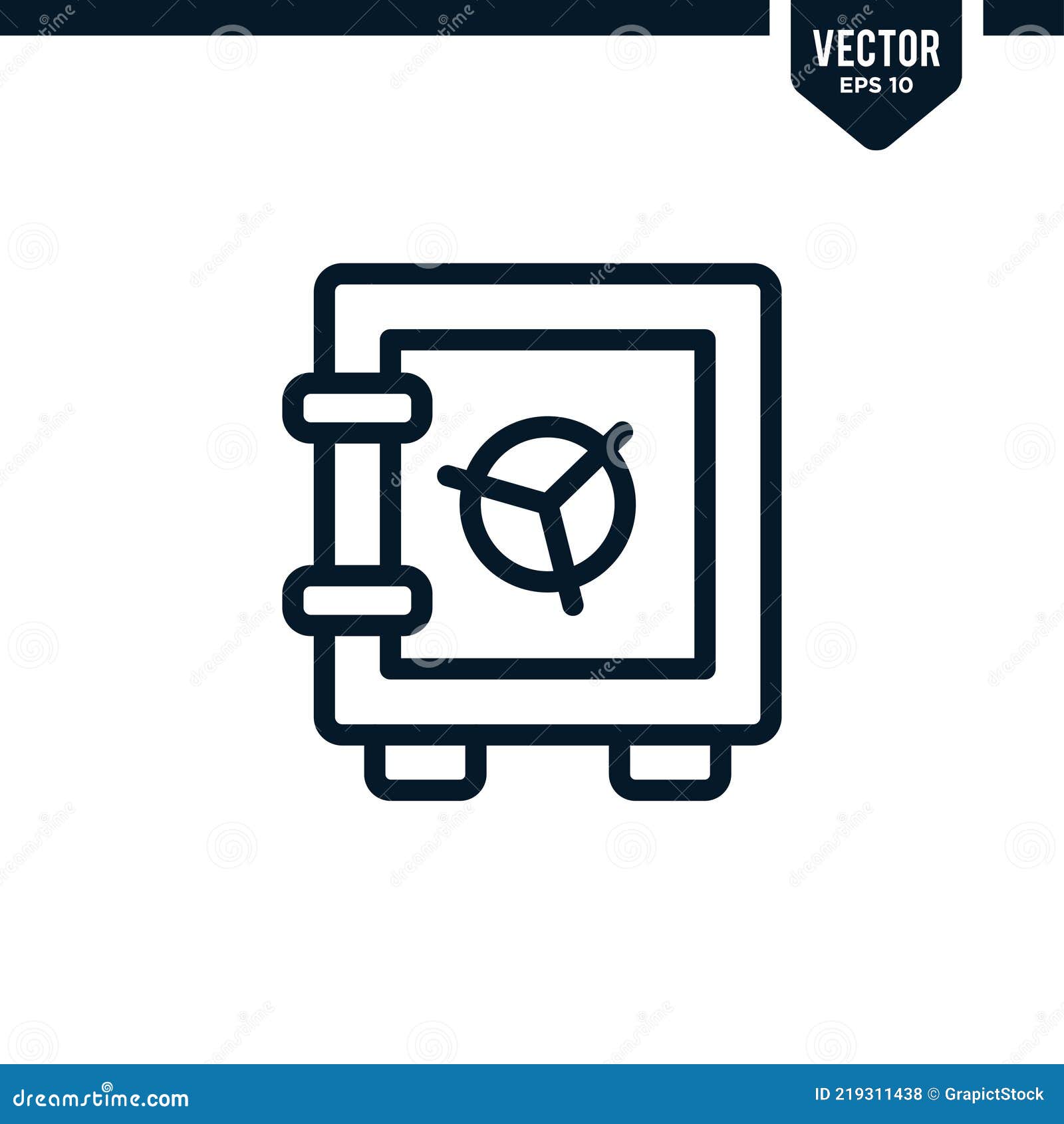 Safe Deposit Box Icon Collection in Outlined or Line Art Style Stock ...