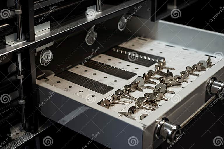 Safe Deposit Box, with Key and Combination Visible, for Added Security ...