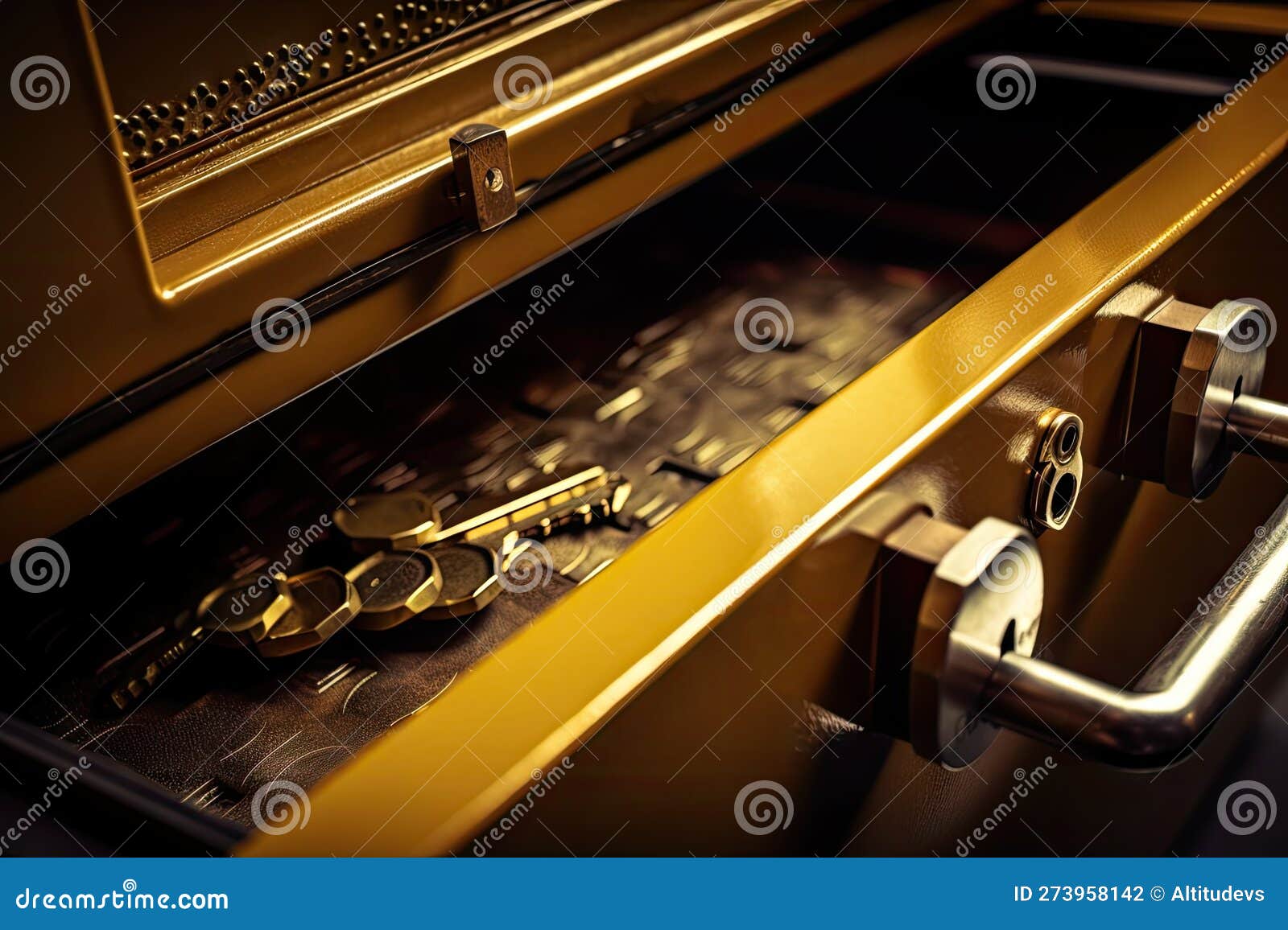 Safe Deposit Box, with the Key in the Lock, Symbolizing Security and ...