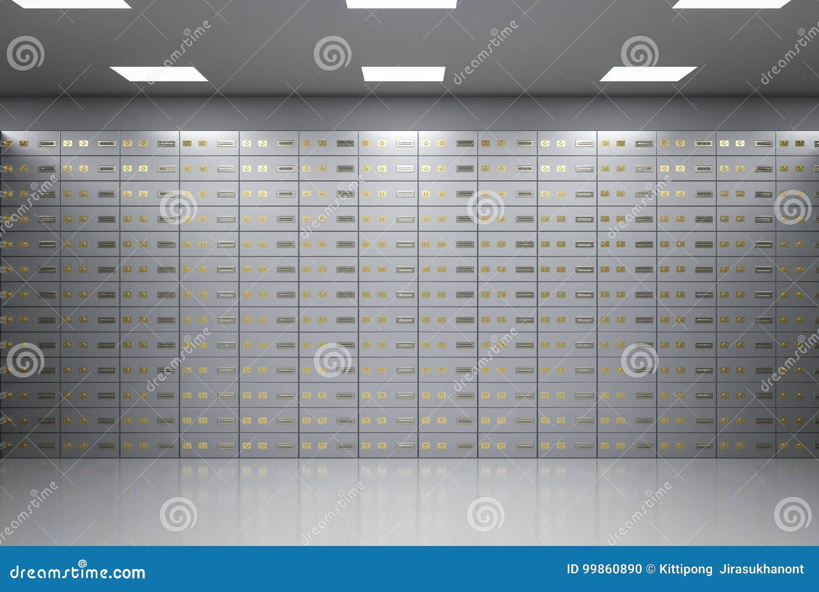 Safe Deposit Boxes Inside Bank Vault Stock Illustration - Illustration ...