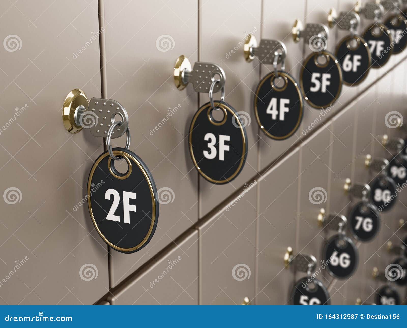 Safe Deposit Boxes with Keys. 3D Illustration Stock Illustration ...