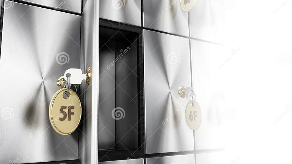 Safe Deposit Boxes with Keys. 3D Illustration Stock Illustration ...