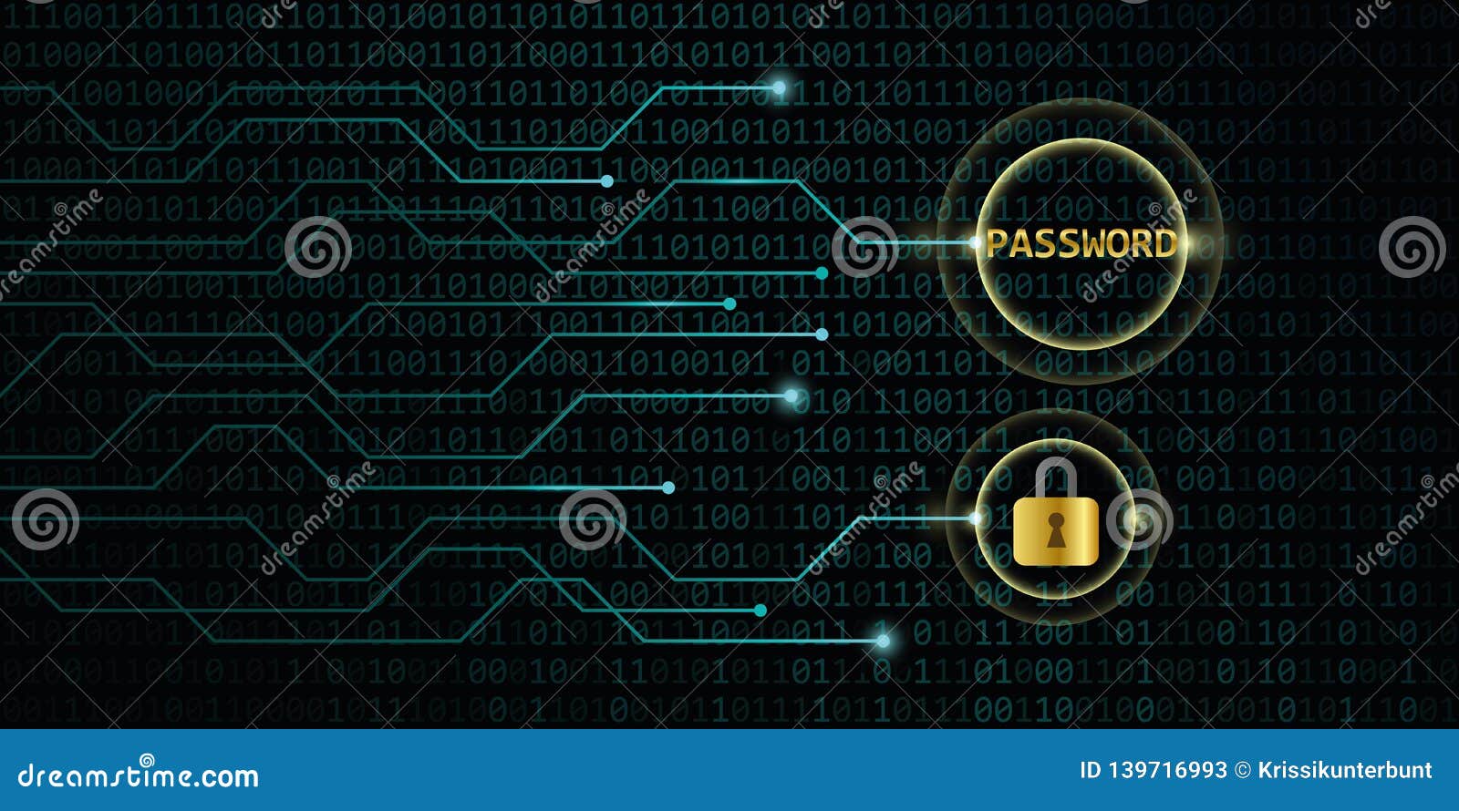 Safe Digital Online Password with Lock Stock Vector - Illustration of ...