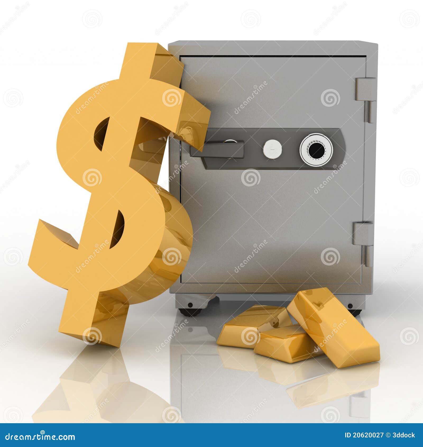 Safe with dollar stock illustration. Illustration of reserved - 20620027