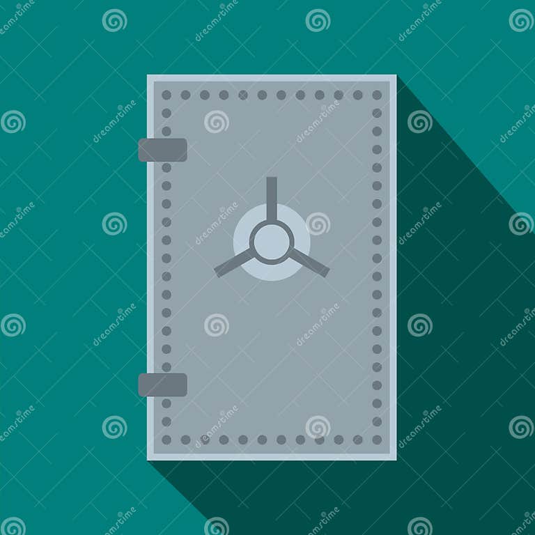 Safe door icon, flat style stock vector. Illustration of closed - 78680446