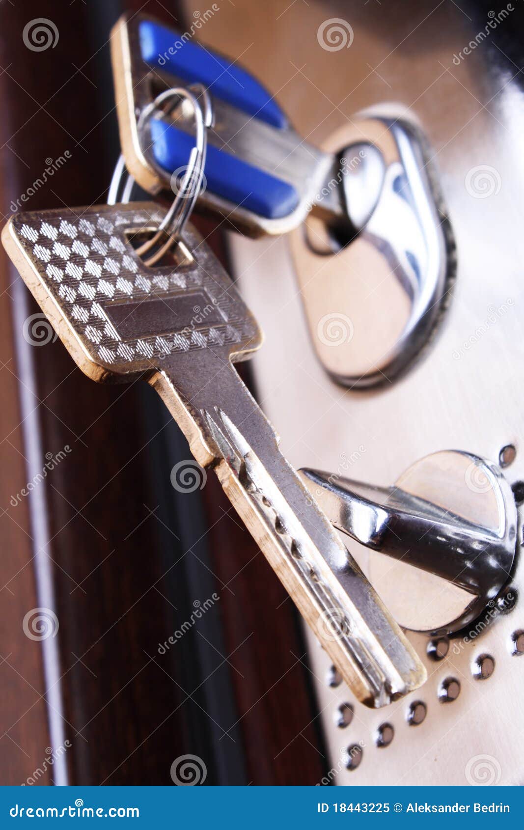 Safe Door. Key in a Keyhole Stock Image - Image of entrance, vertical ...