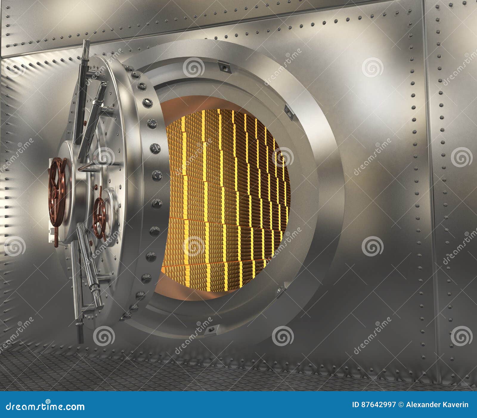 Safe with the Door Open. Gold in the Vault Stock Illustration ...