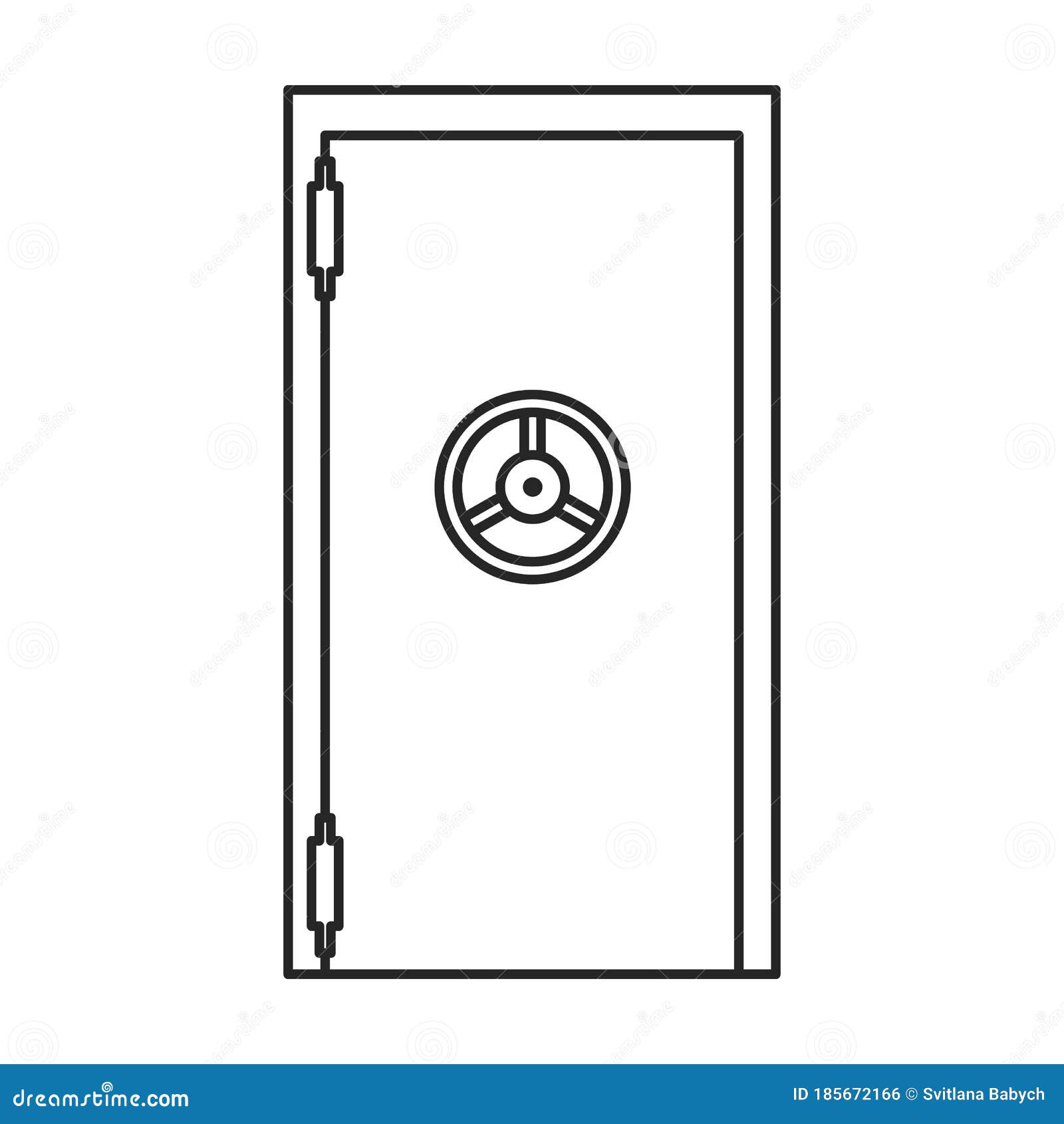 Safe Door Vector Icon.Line Vector Icon Isolated on White Background ...