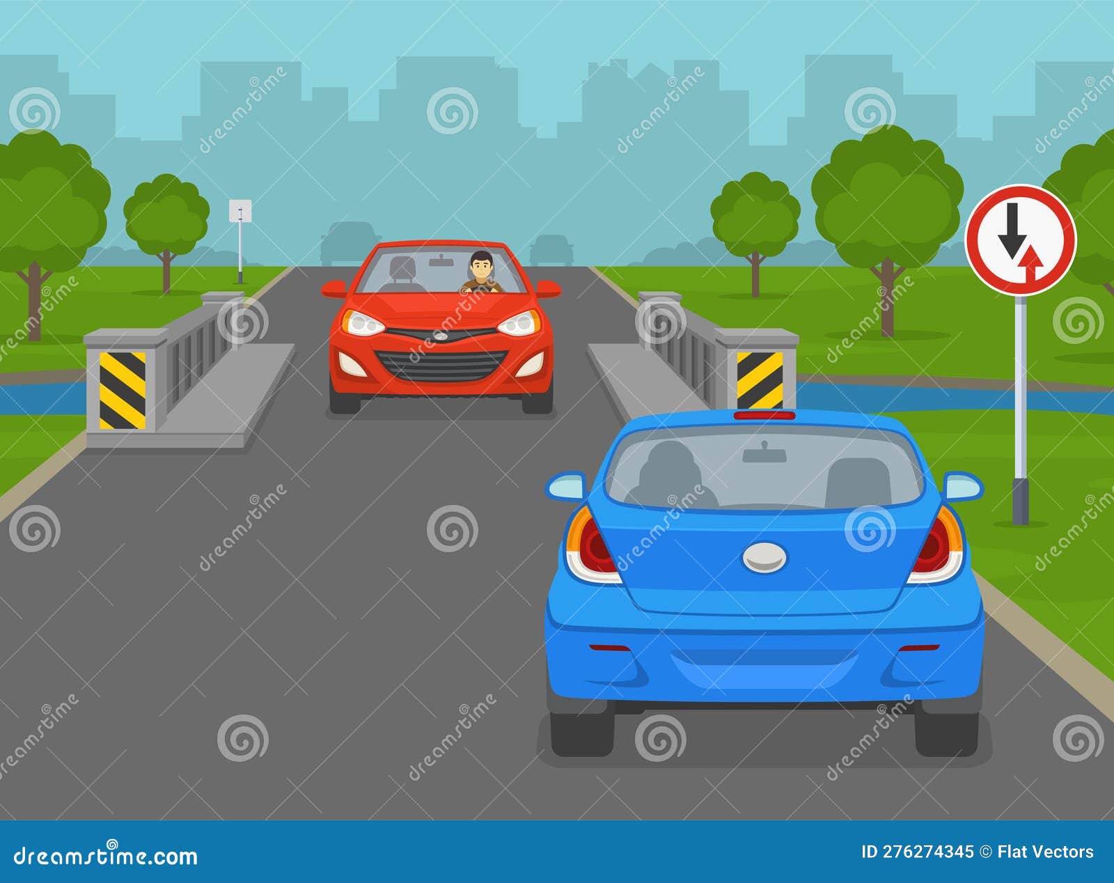 Safe Driving Tips and Traffic Regulation Rules. Car Stopped at Safe Driving Tips and Traffic Regulation Rules. Car Stopped at
