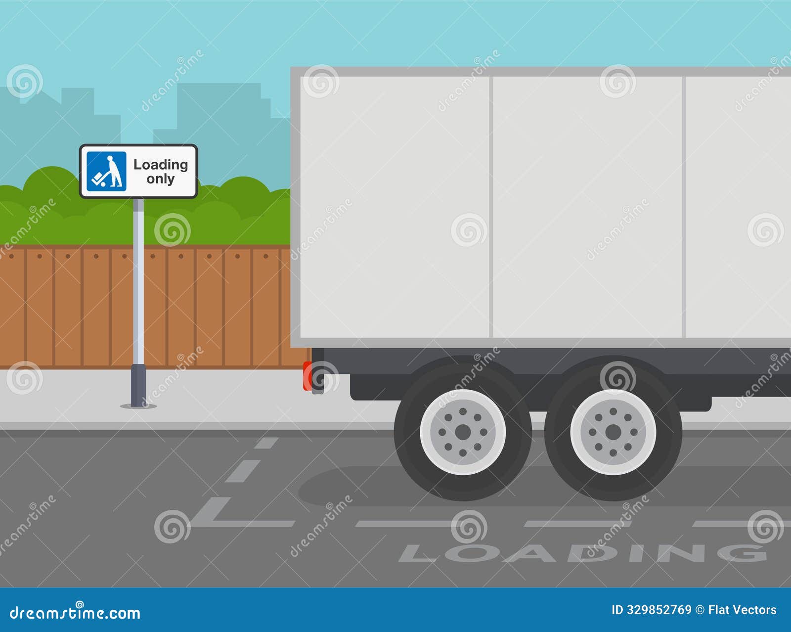 Heavy Goods Vehicle Stopped on a Designated Place for Loading. Side ...