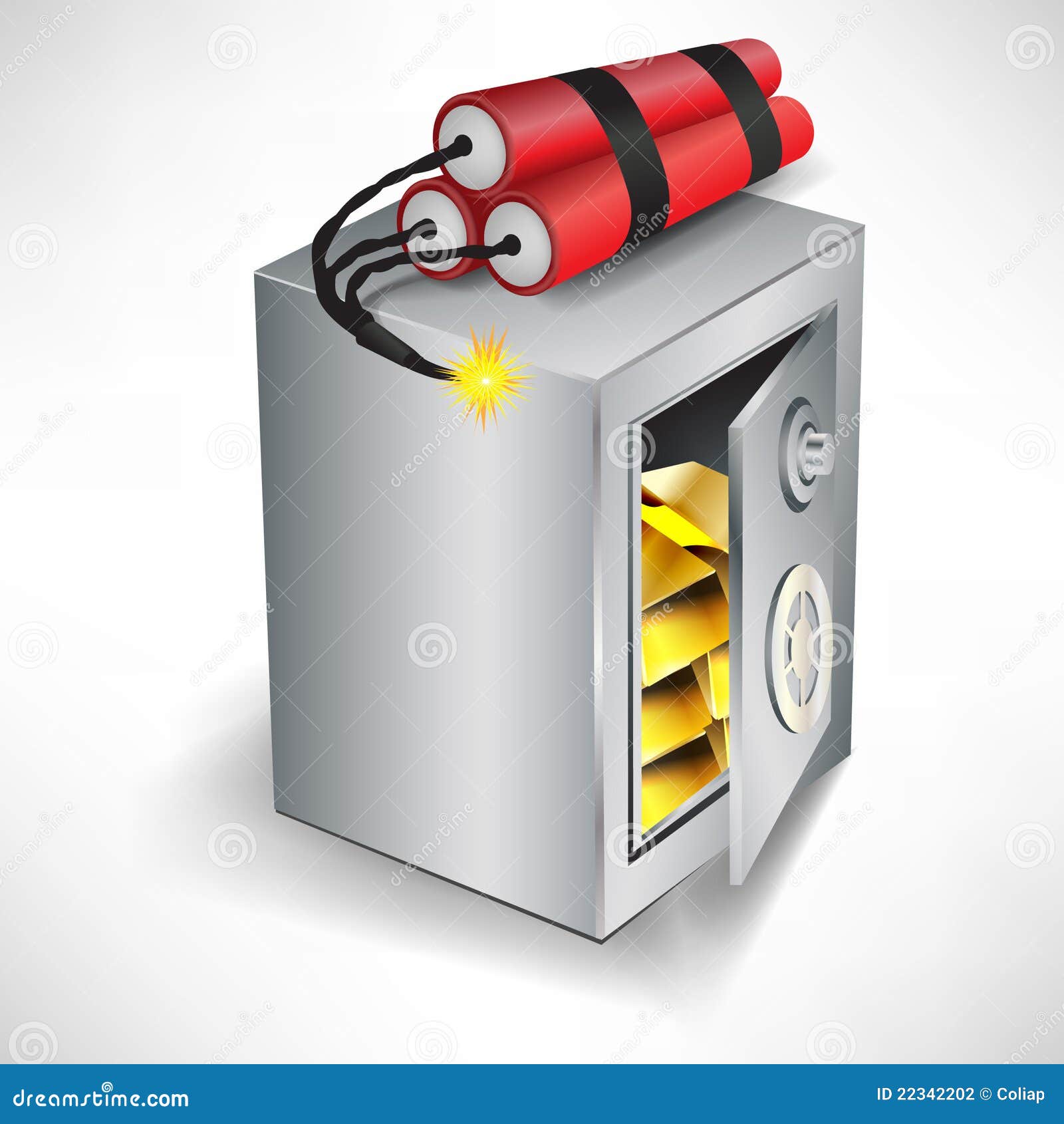 Safe with Dynamite; Robbery Concept Stock Vector - Illustration of ...