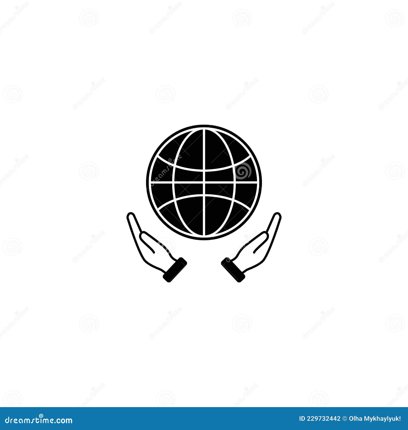 Safe Earth Icon . Earth Globe by Holding Hand Image. Logo Eco Earth for ...
