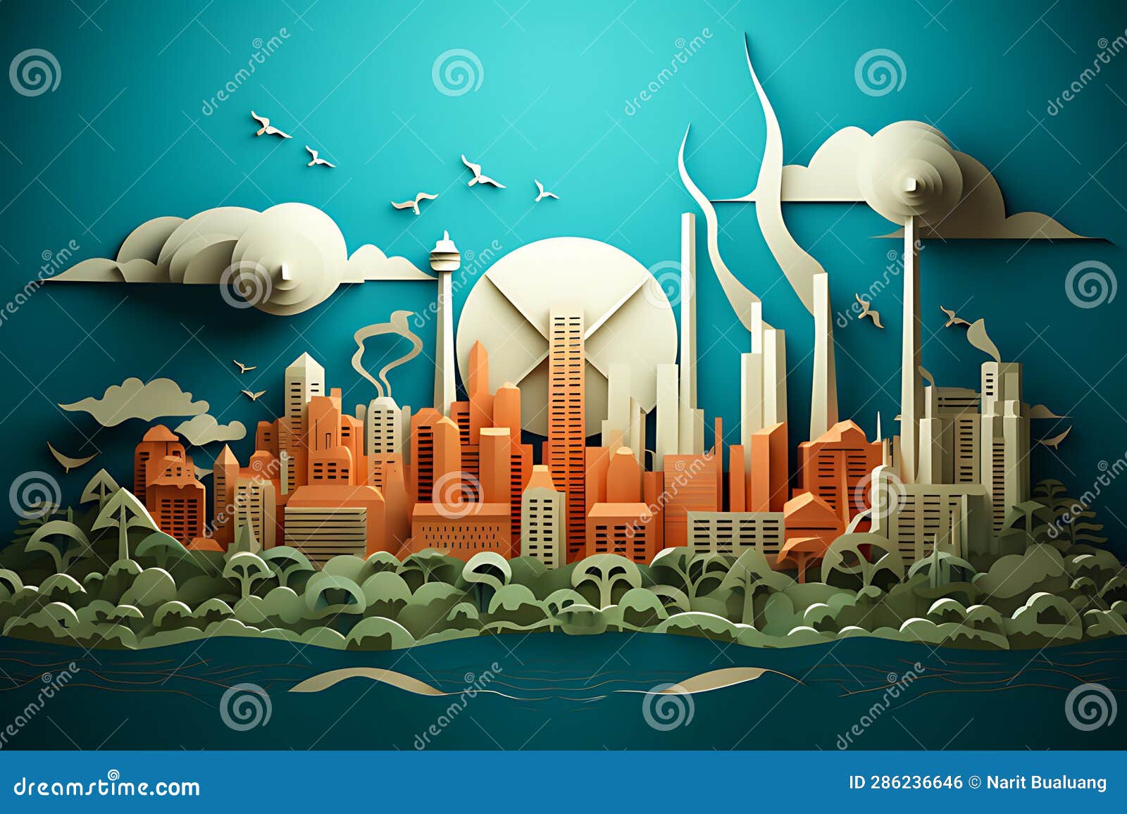 Safe Environmental Form Pollution with Generative AI Stock Illustration ...