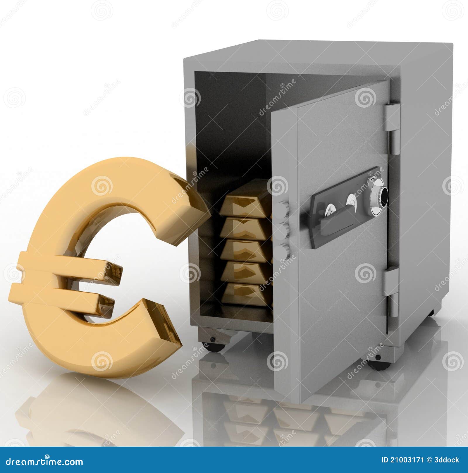 Safe with euro stock illustration. Illustration of door - 21003171