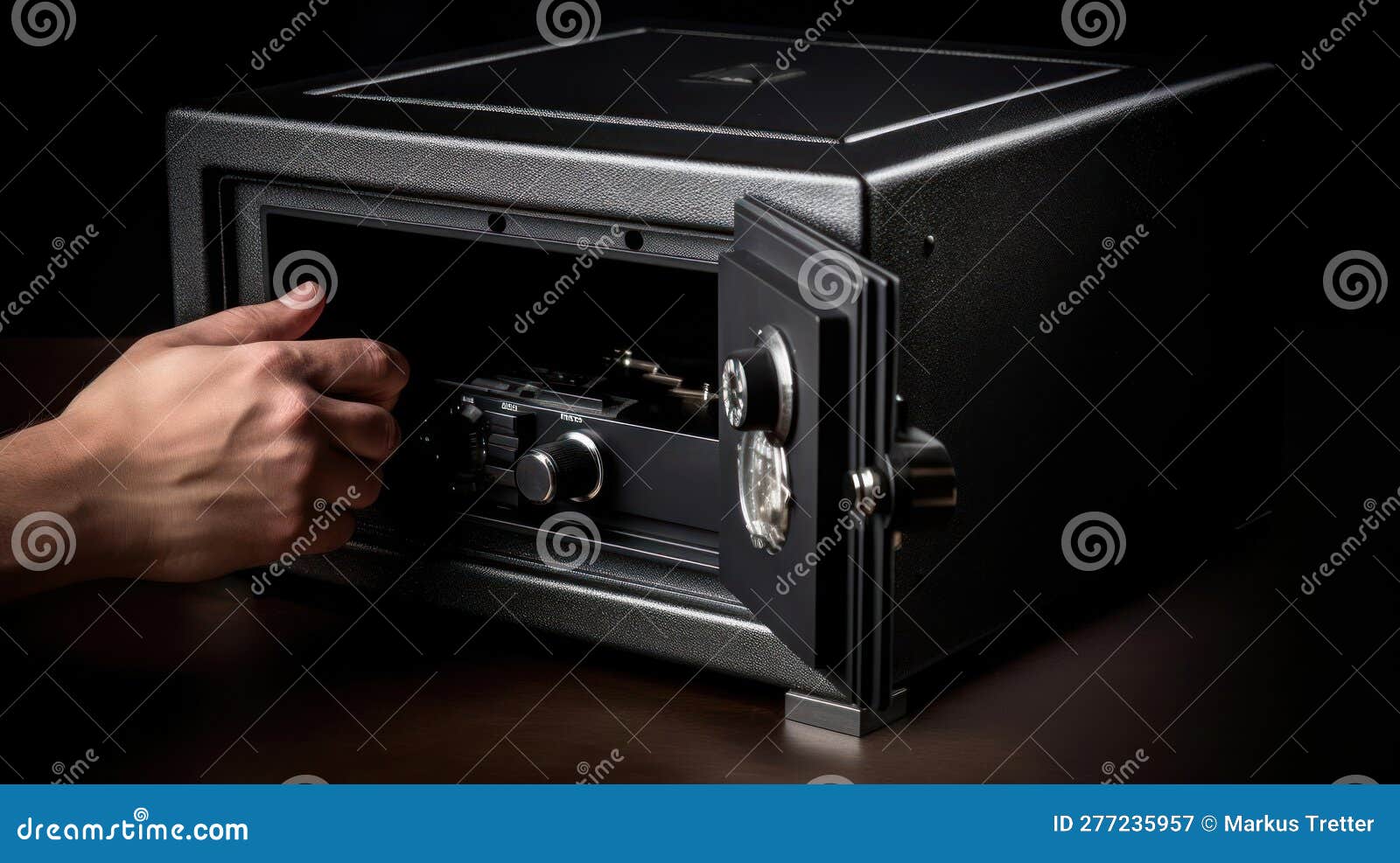 A Safe With A Finger Scanning Mechanism Denotes Secure Storage Of ...