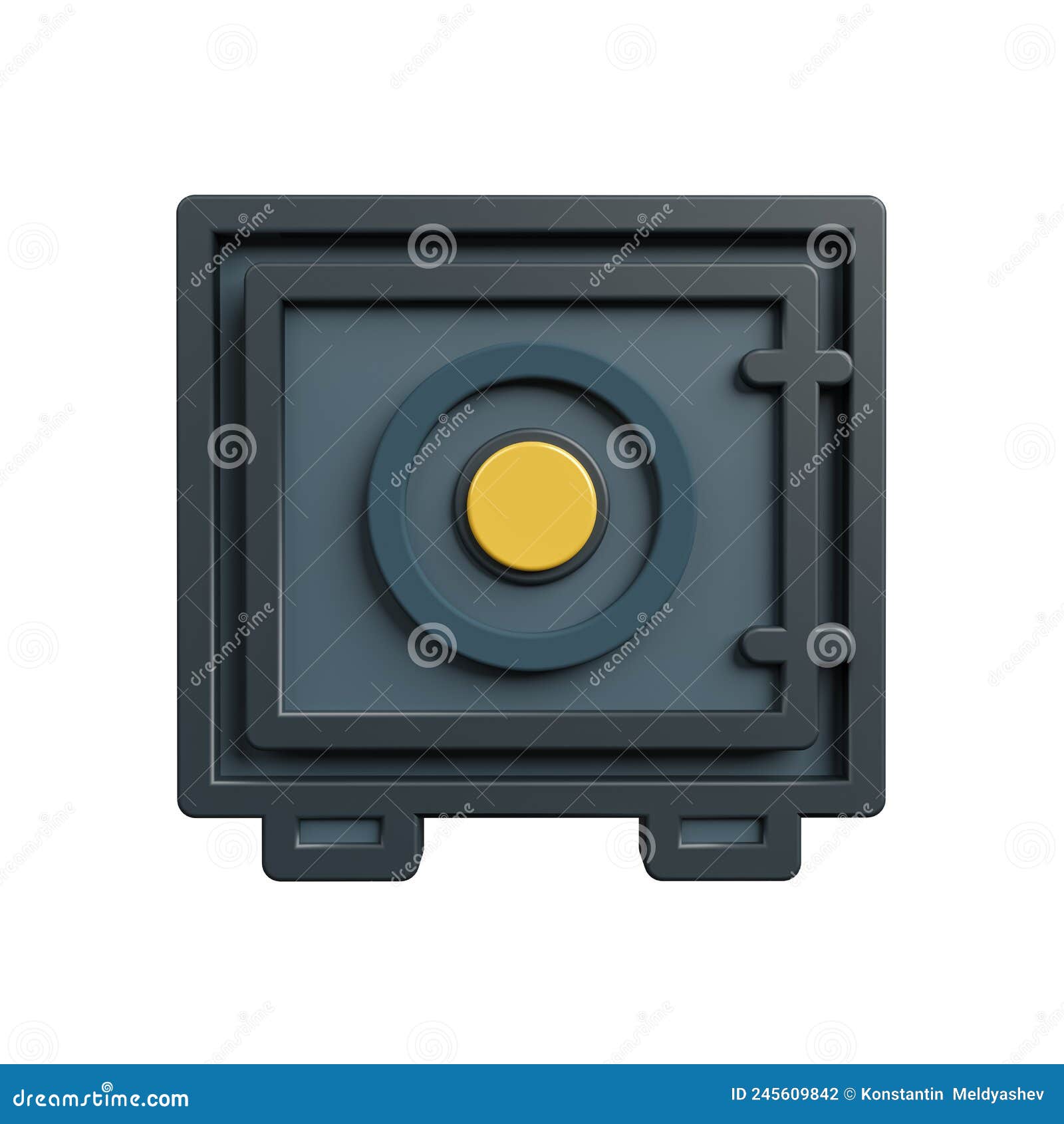 Safe Front View 3d Icons Render Illustration Stock Illustration ...