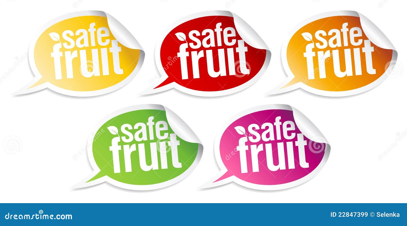 Safe fruit stickers. stock vector. Illustration of diet - 22847399