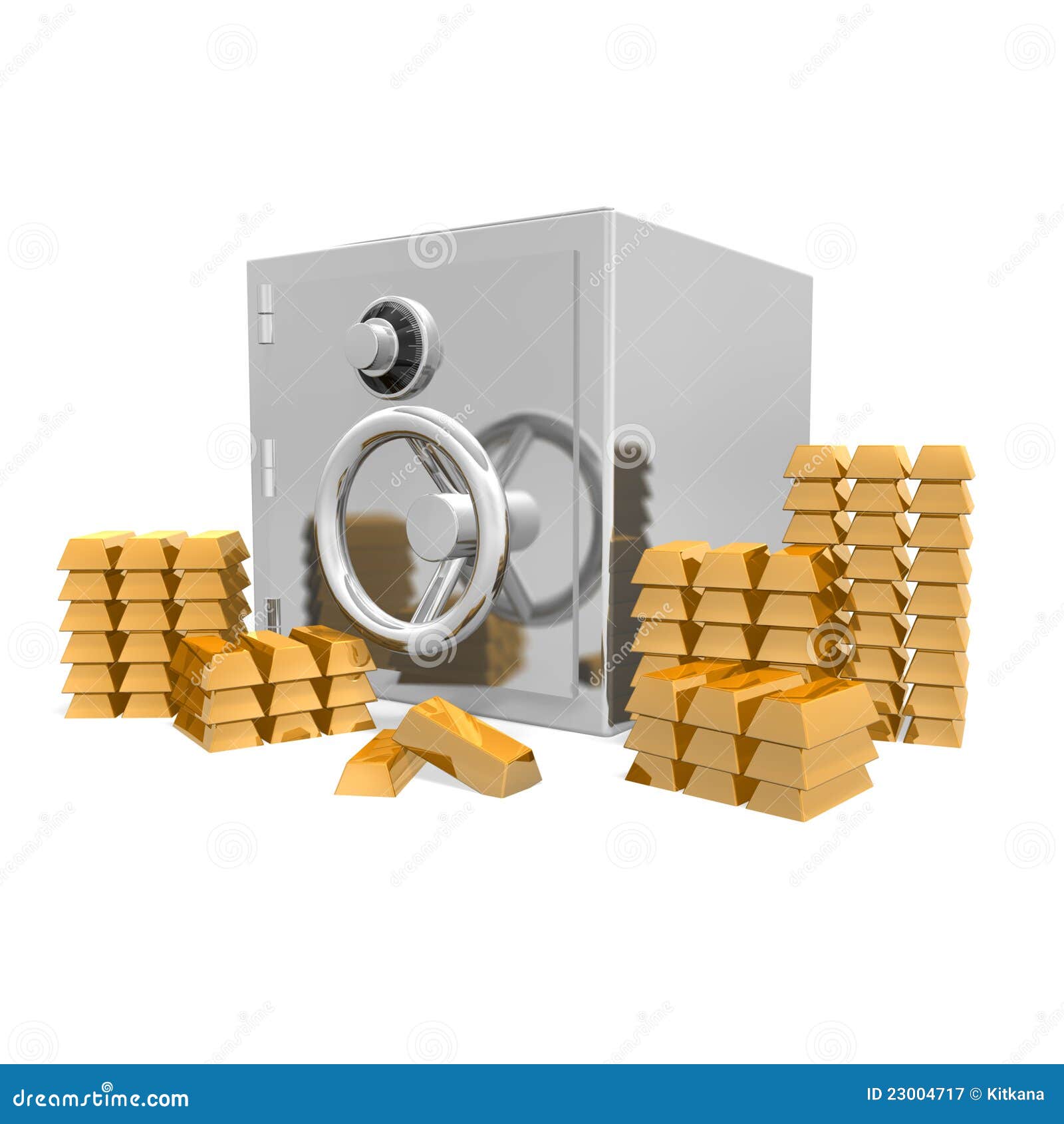 A safe with gold bars stock illustration. Illustration of finance ...