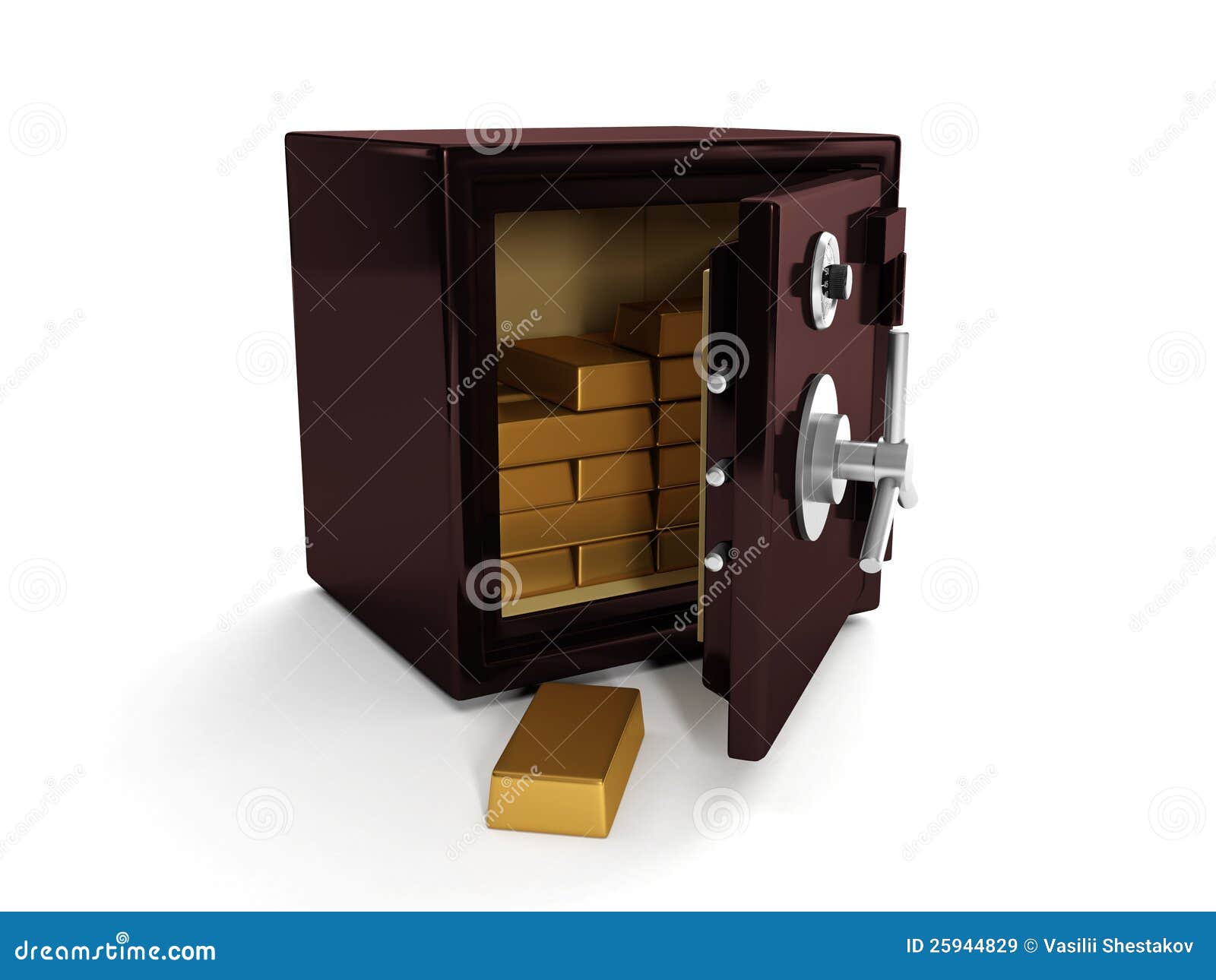 Safe and gold bullion stock illustration. Illustration of measuring ...