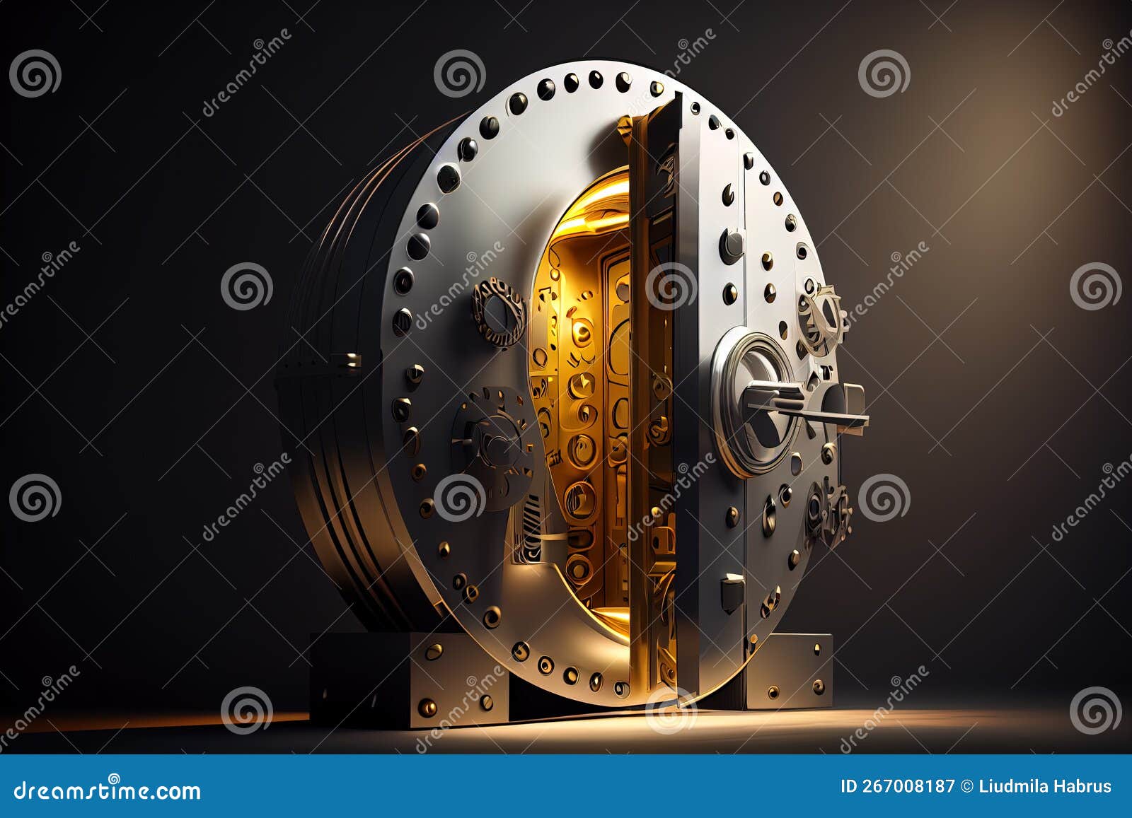Safe and Gold 3d Drawing. Generative AI Stock Illustration ...