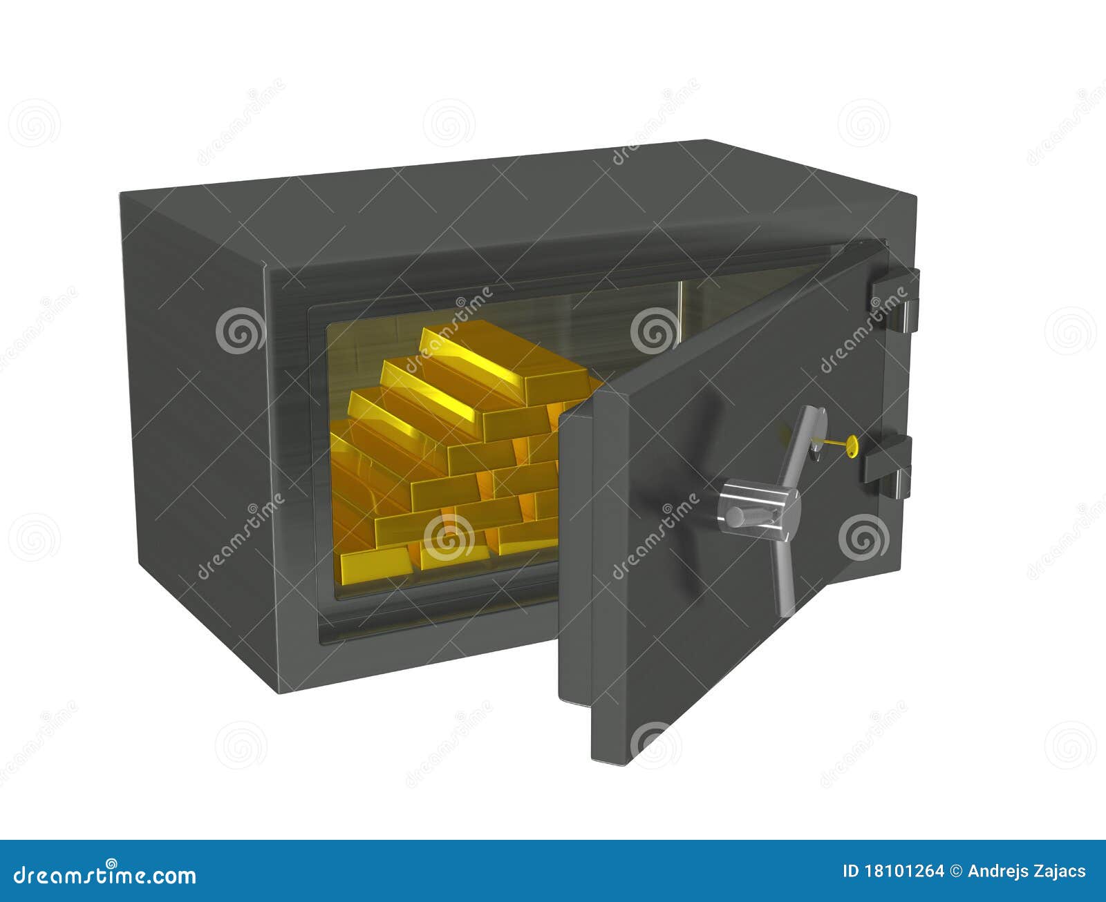 Safe with gold inside stock illustration. Illustration of banking ...