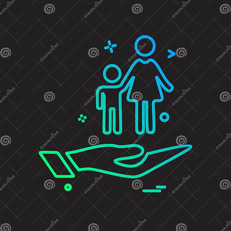 Safe Hands Icon Design Vector Stock Vector - Illustration of health ...