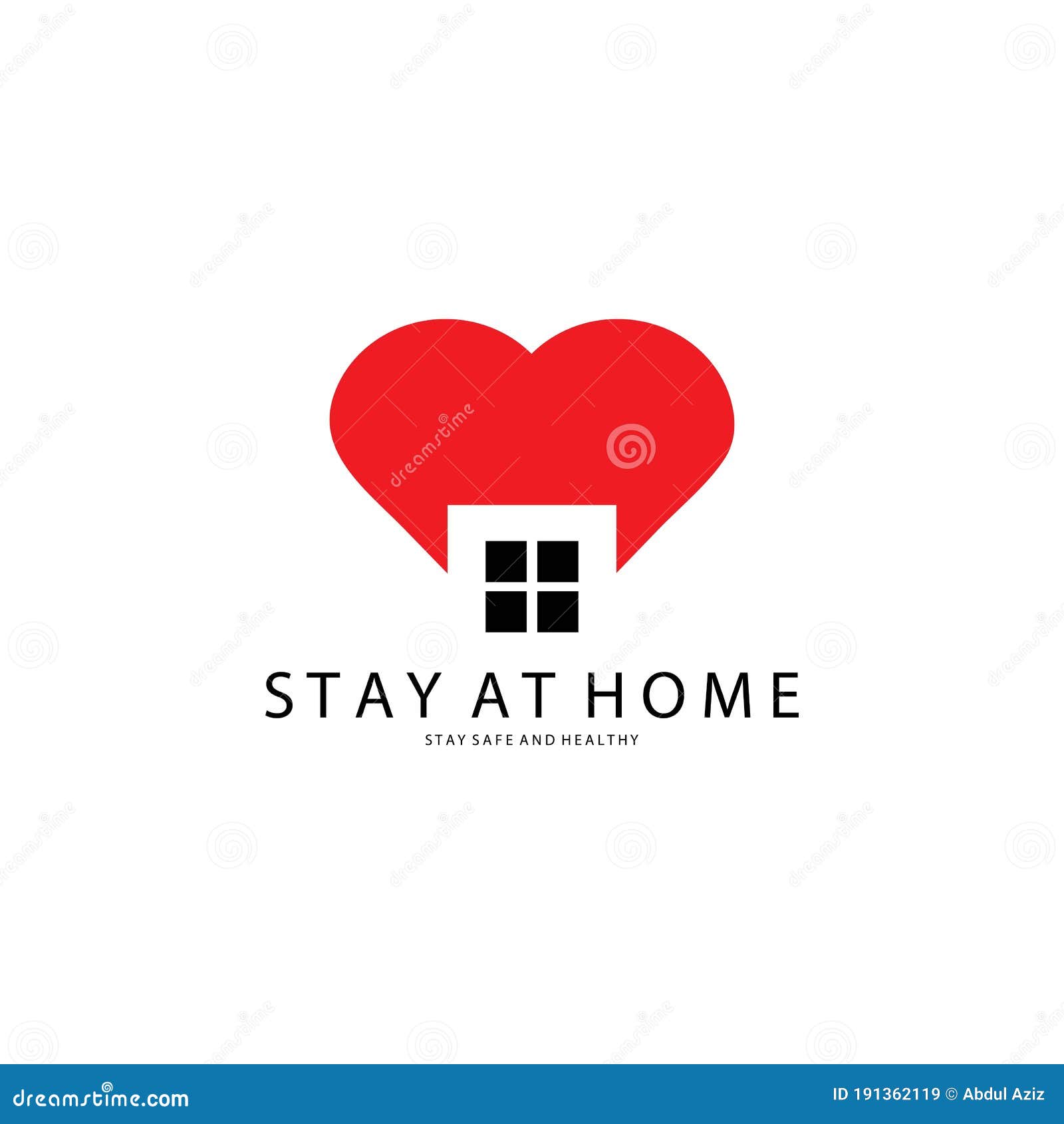 Safe Healthy, Stay at Home Illustration Logo Vector Stock Vector ...