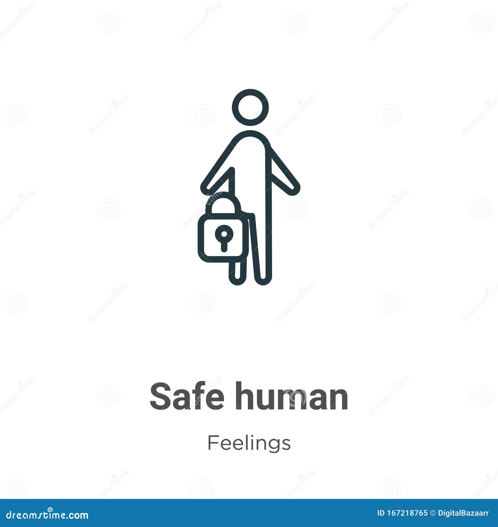 Safe Human Icon In Trendy Design Style. Safe Human Icon Isolated On ...