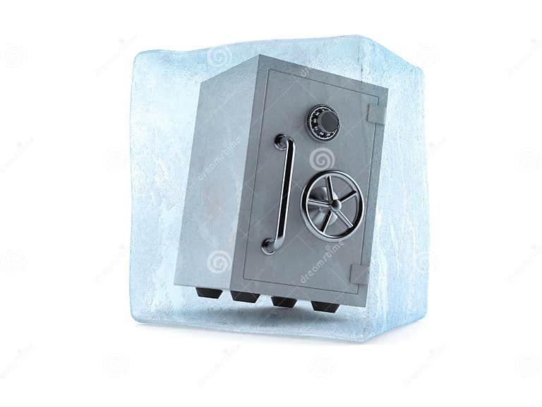 Safe in ice cube stock illustration. Illustration of gray - 102494919