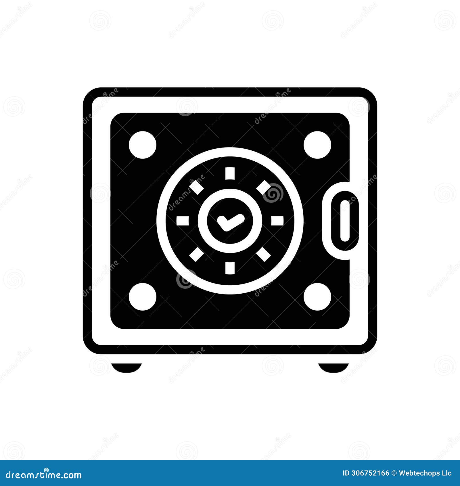 Black Solid Icon for Safe, Bank Locker and Metal Stock Illustration ...