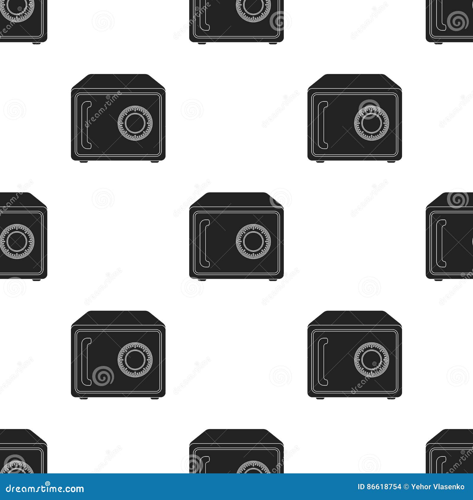 Safe Icon in Black Style Isolated on White Background. Hotel Pattern ...