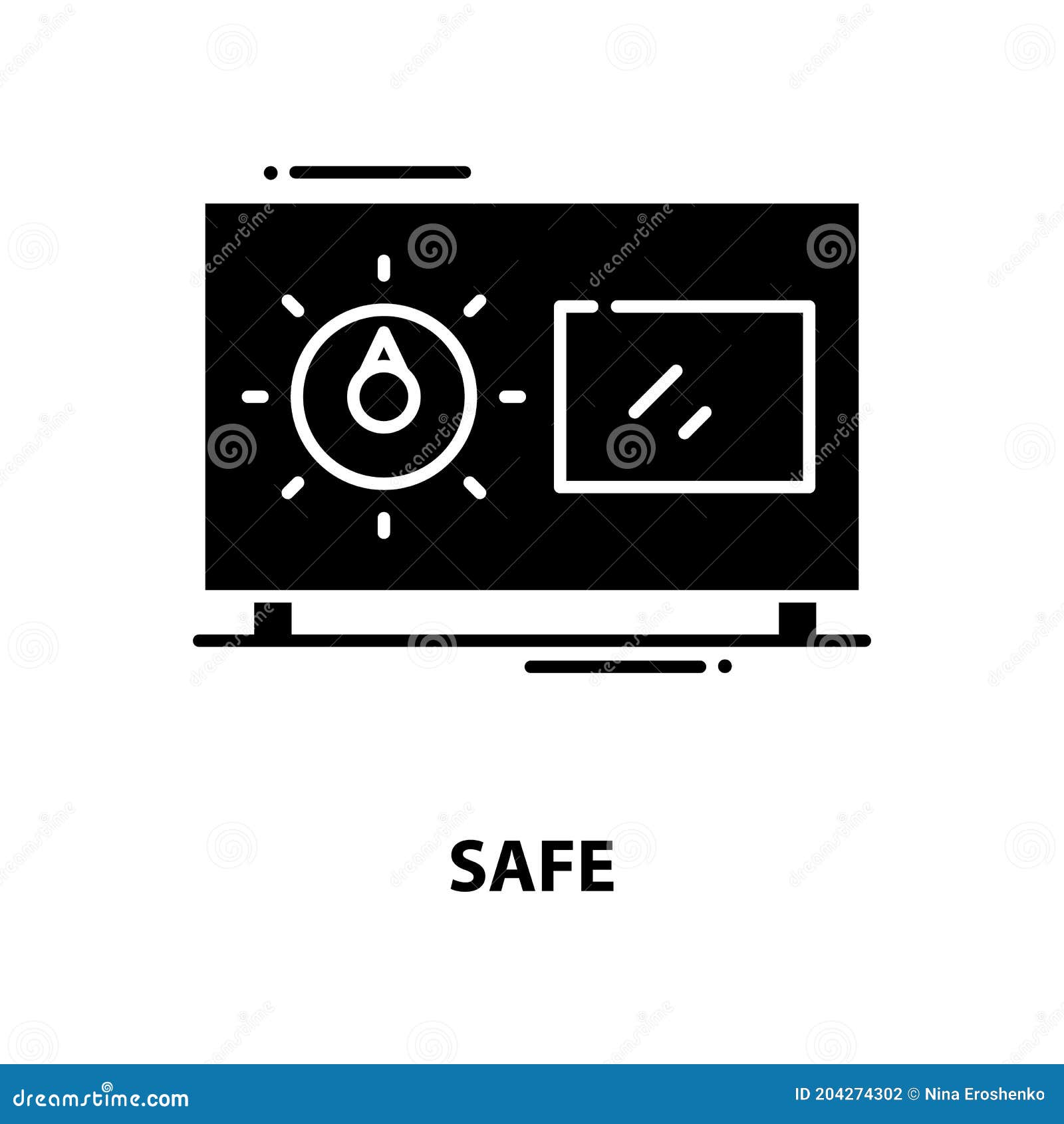 Safe Icon, Black Vector Sign with Editable Strokes, Concept ...
