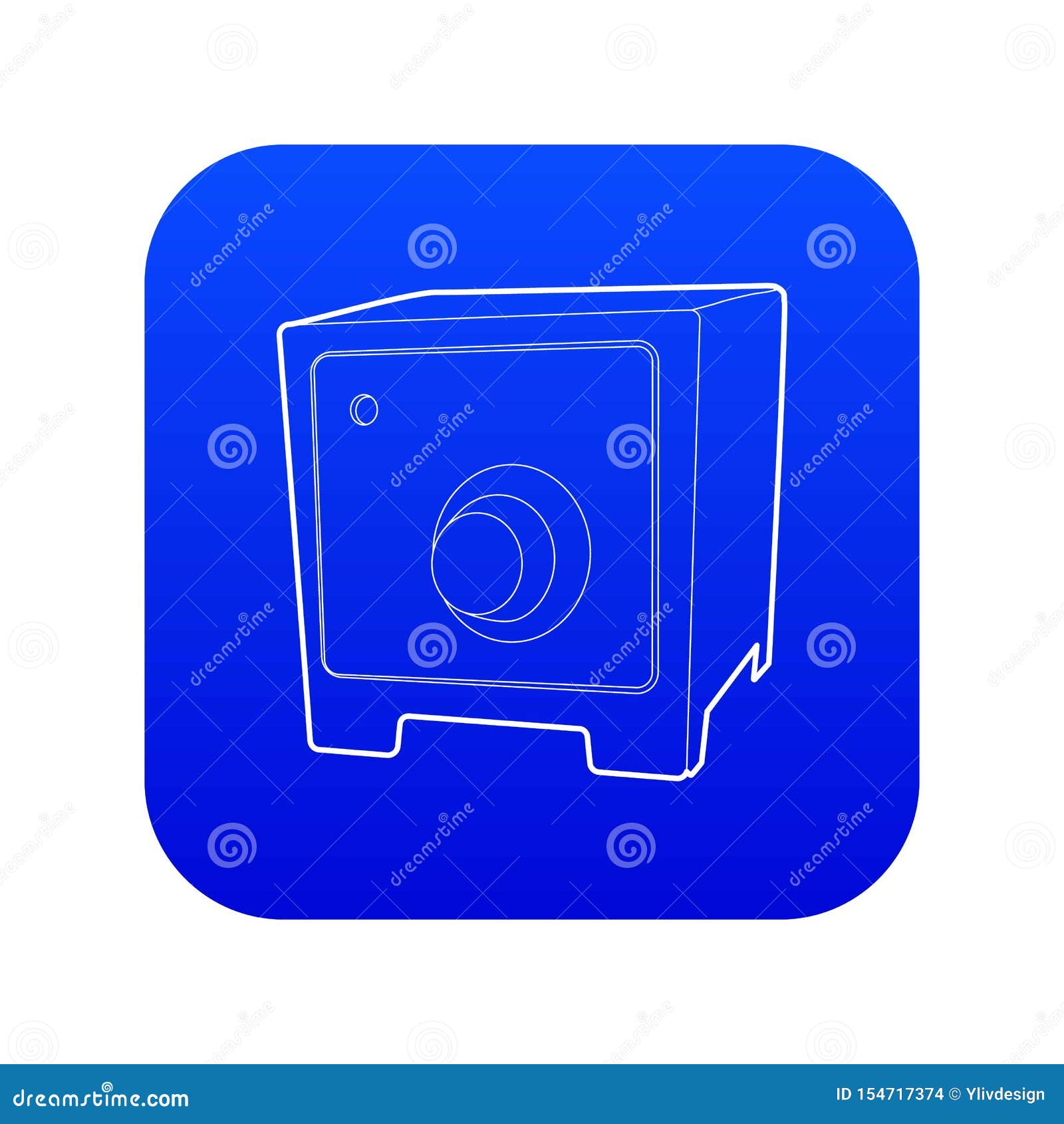 Safe icon blue vector stock vector. Illustration of password - 154717374