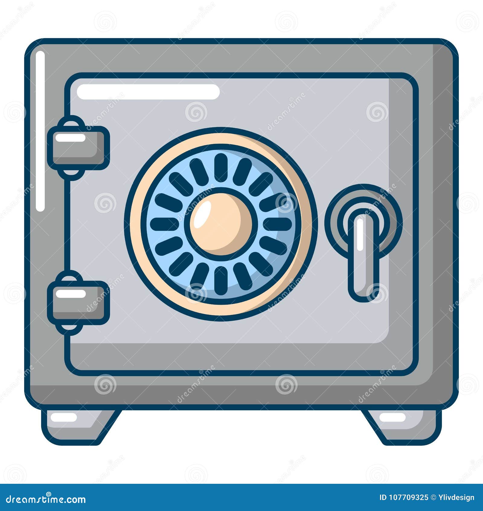 Safe icon, cartoon style stock vector. Illustration of abstract - 107709325