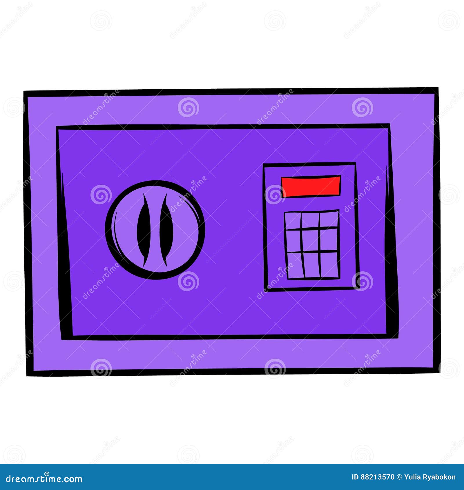 Safe icon cartoon stock vector. Illustration of protection - 88213570