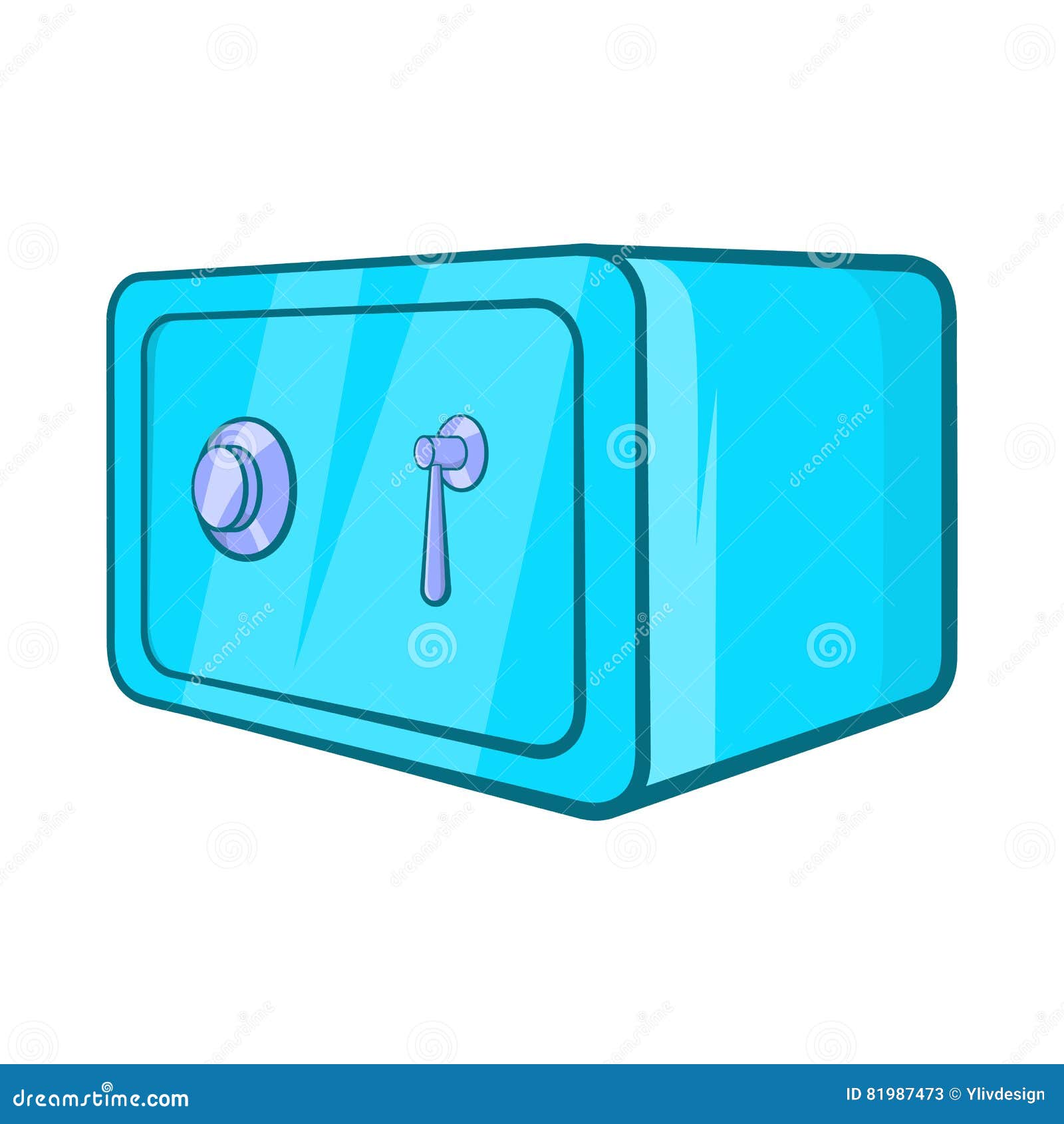 Safe icon in cartoon style stock vector. Illustration of door - 81987473