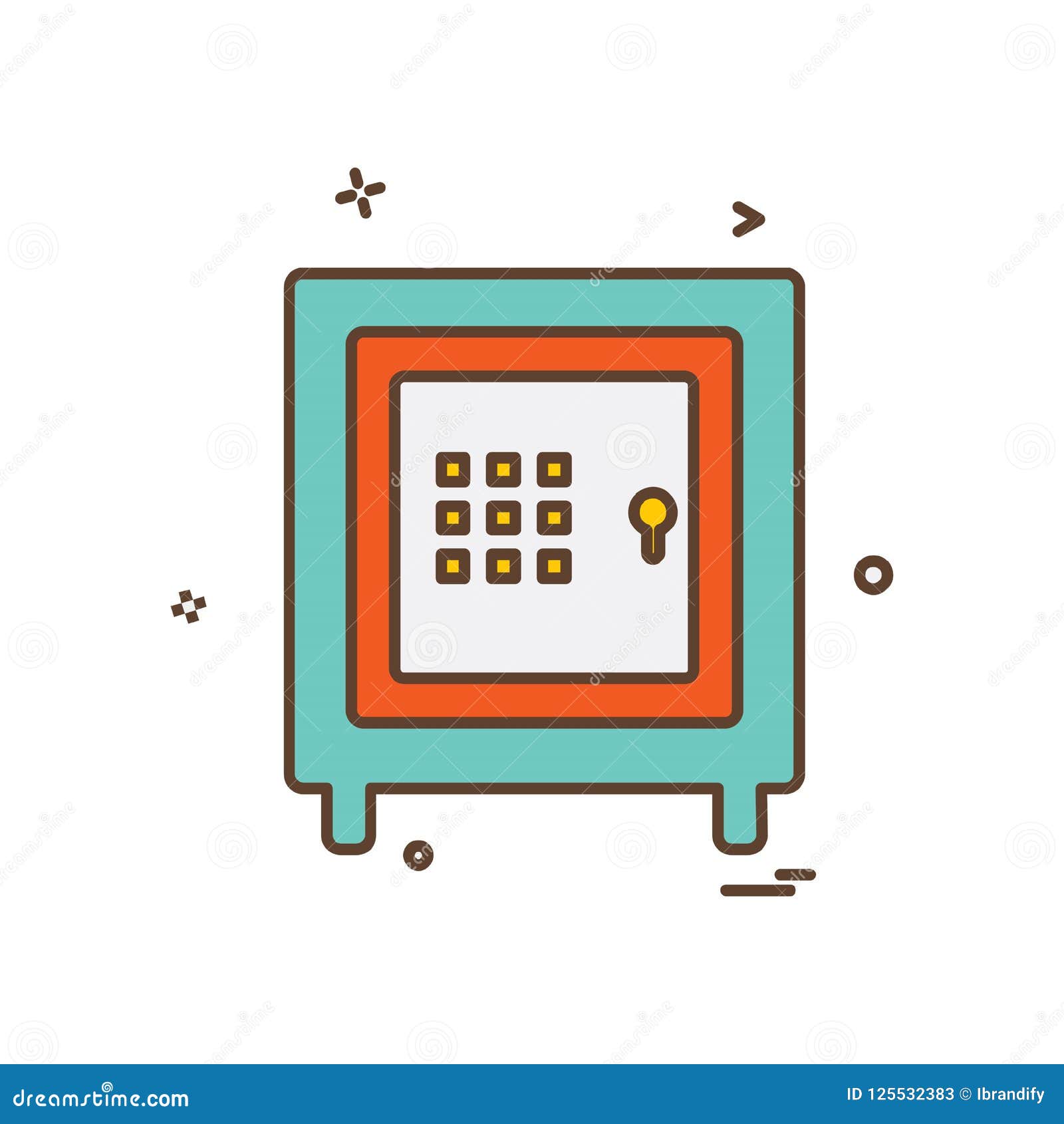 Safe icon design vector stock vector. Illustration of padlock - 125532383