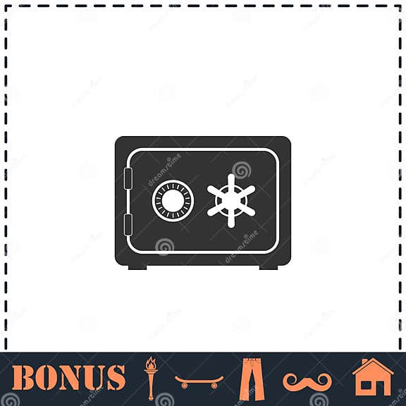 Safe icon flat stock illustration. Illustration of password - 201673560