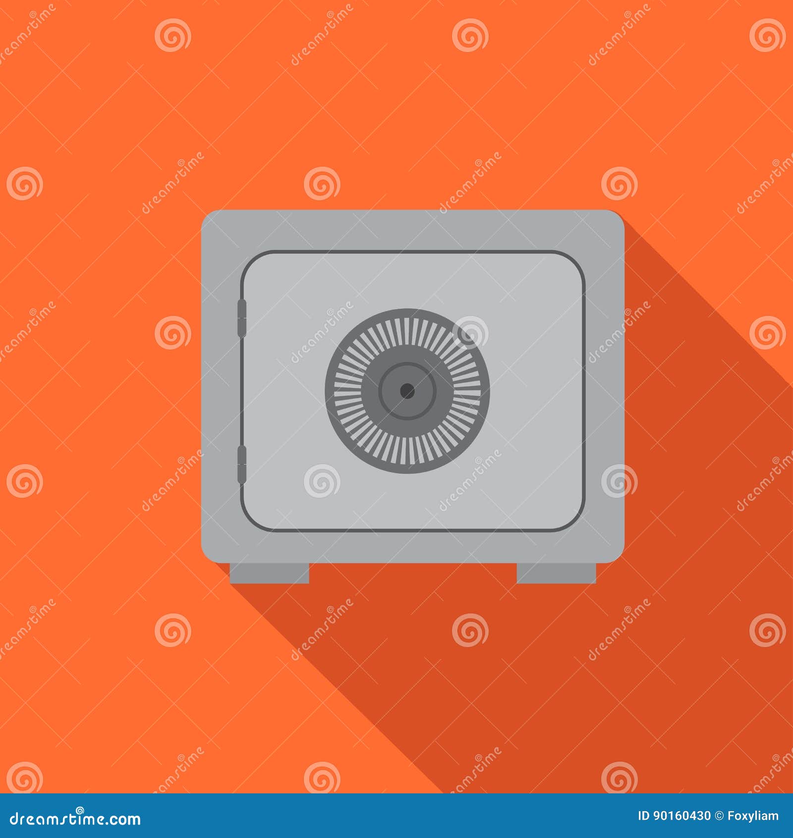 Safe icon in flat style stock vector. Illustration of banking - 90160430