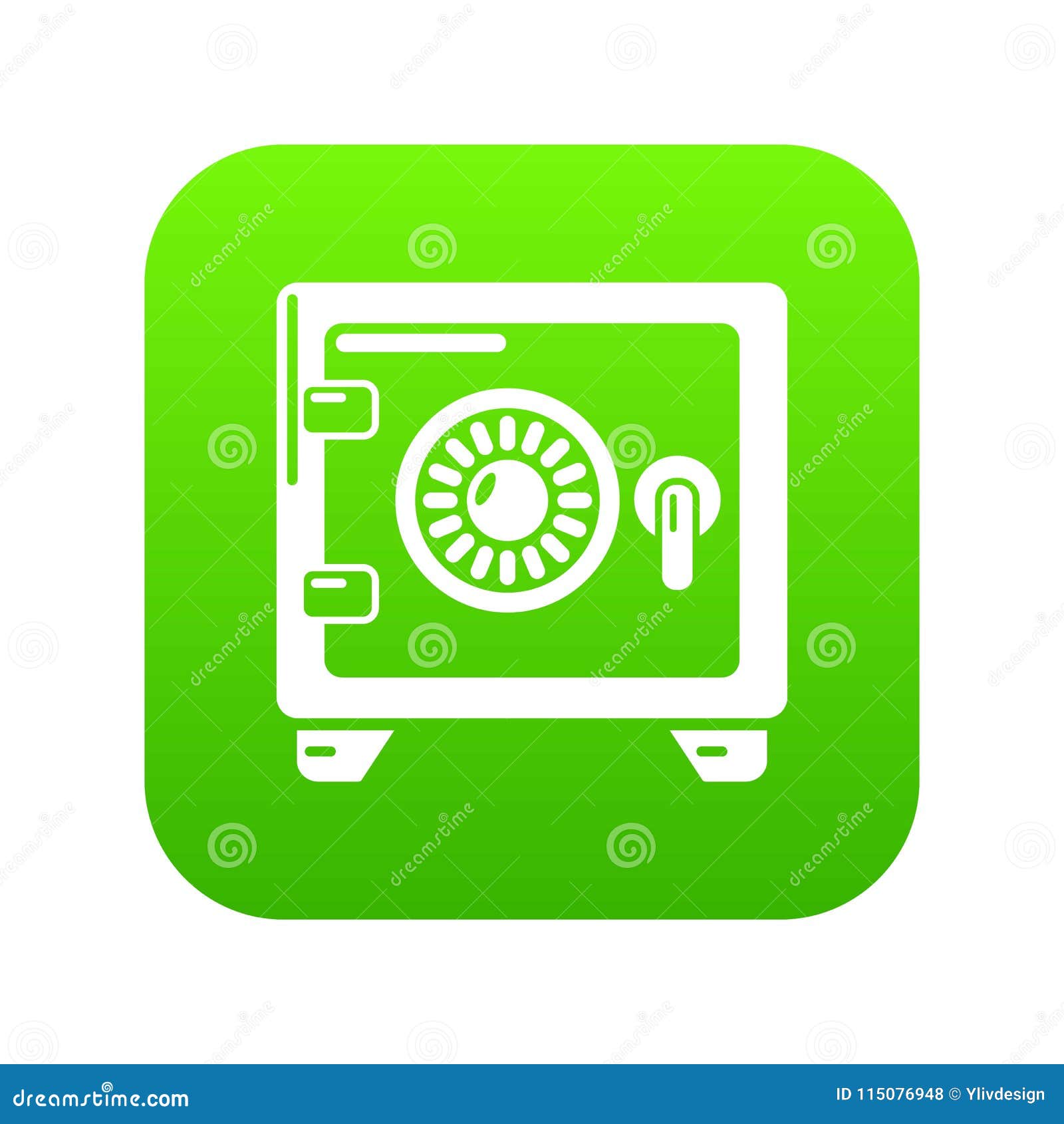 Safe icon green vector stock vector. Illustration of metal - 115076948