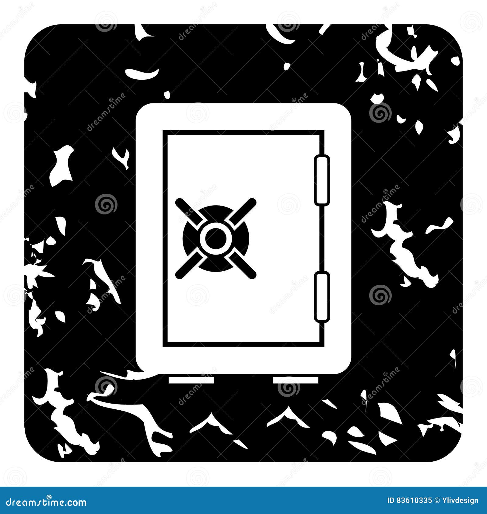 Safe icon, grunge style stock vector. Illustration of secure - 83610335