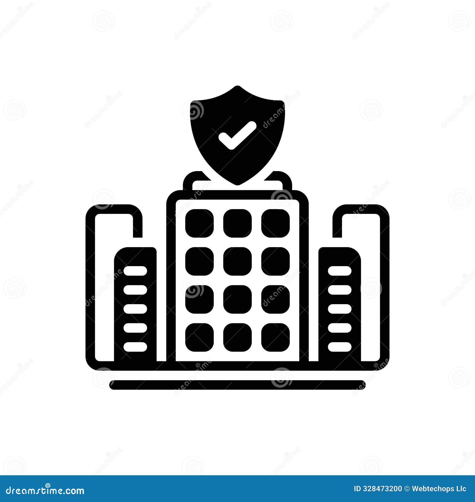 Black Solid Icon for Safe, Hotel and Room Stock Illustration ...