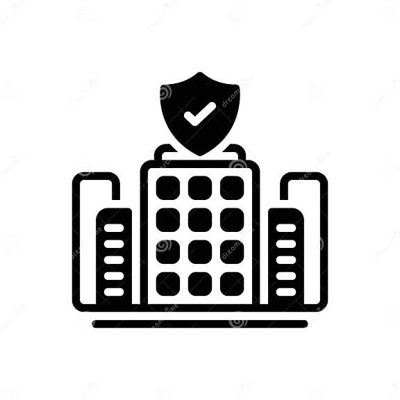 Black Solid Icon for Safe, Hotel and Room Stock Illustration ...