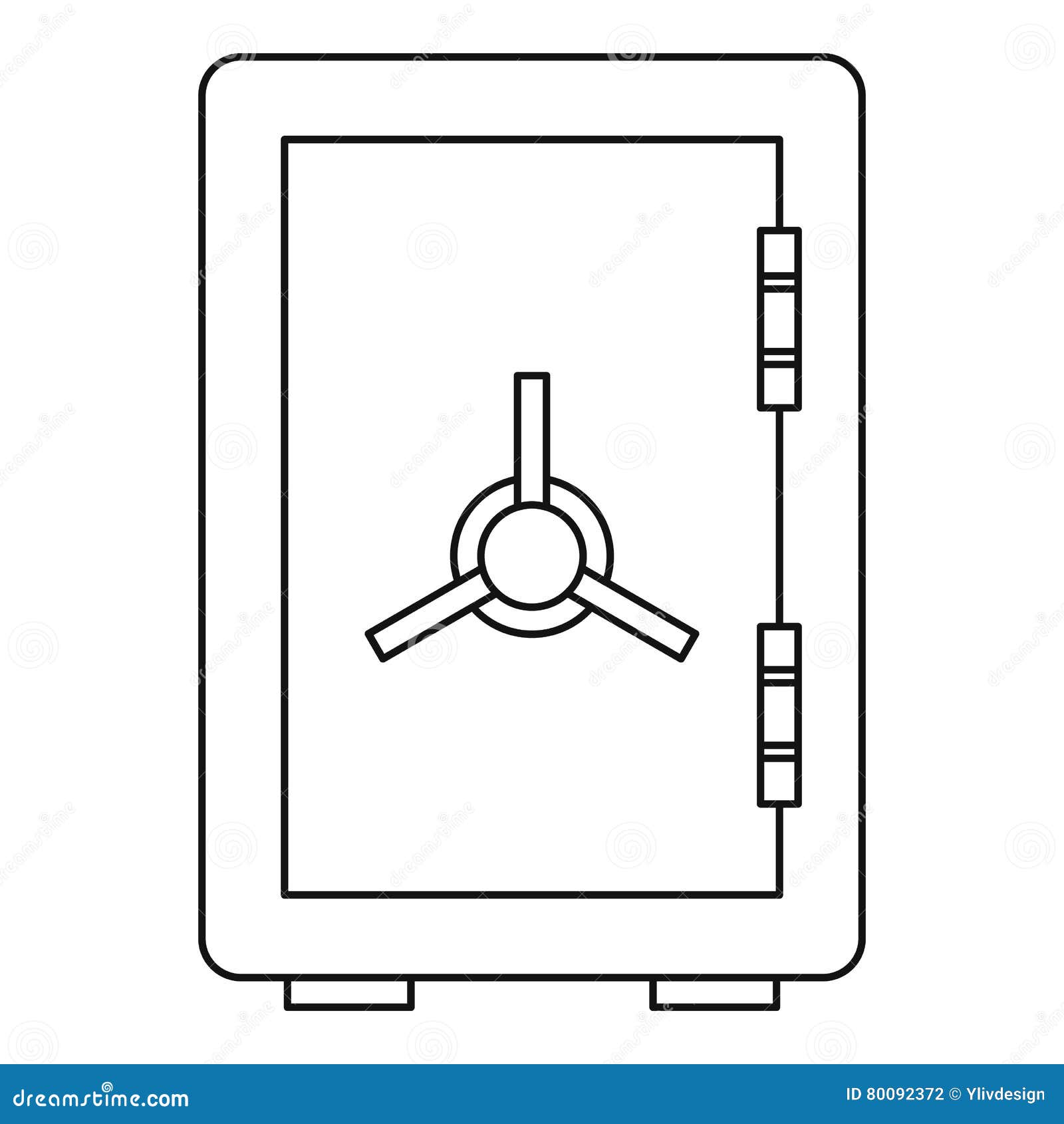 Safe icon, outline style stock vector. Illustration of safety - 80092372
