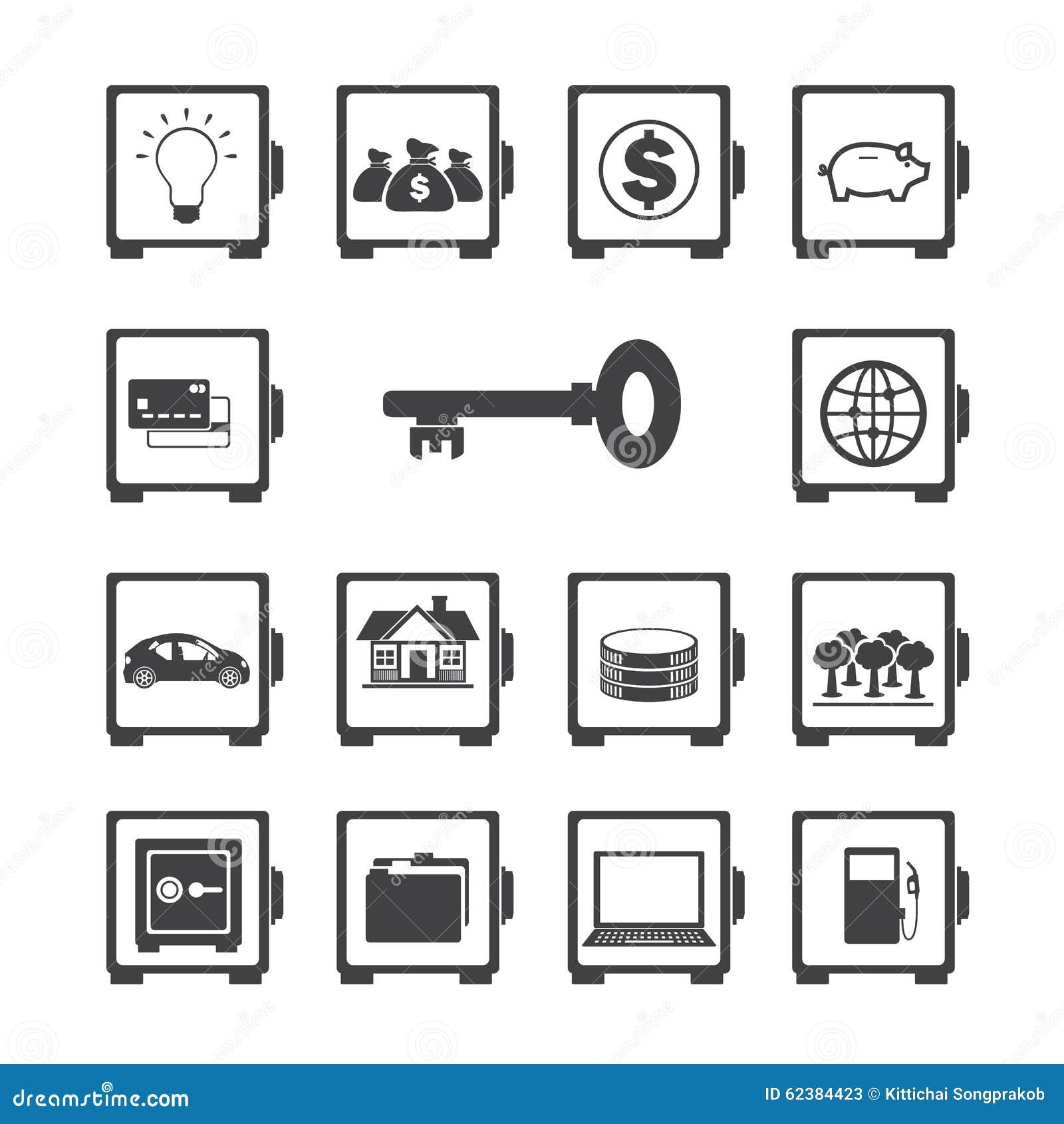 Safe Icon Vector, Solid Logo, Pictogram Isolated On White, Pixel ...